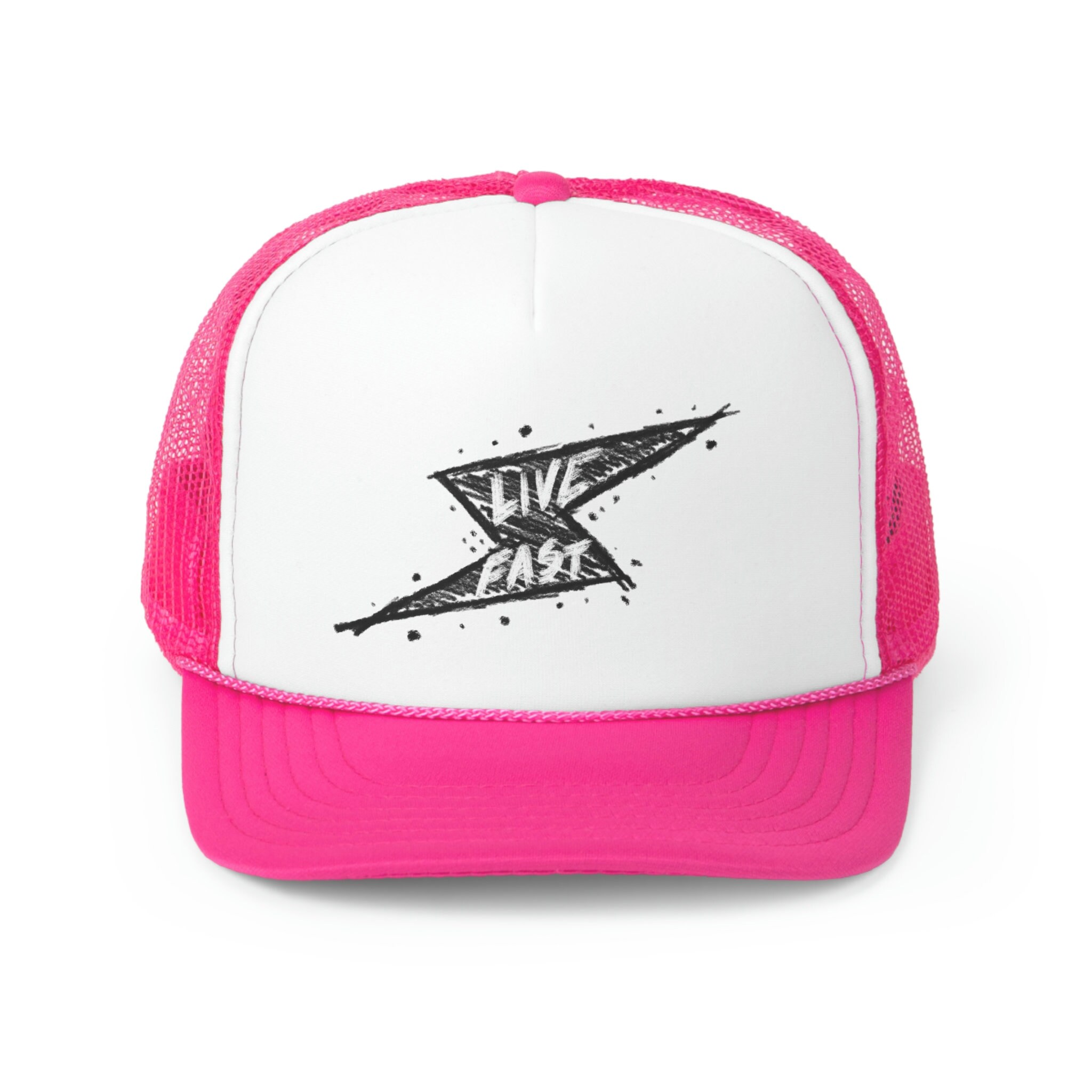 Lightning Bolt Hat Live Fast Trucker Hat Grunge Hat - Etsy