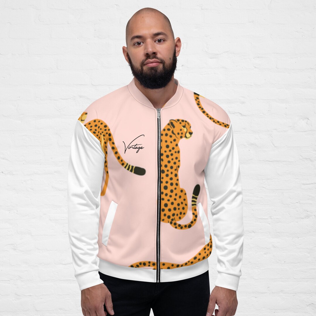 Leopard Bomber Jacket - Vintage - Unisex Jacket - Retro - Fall Jacket ...