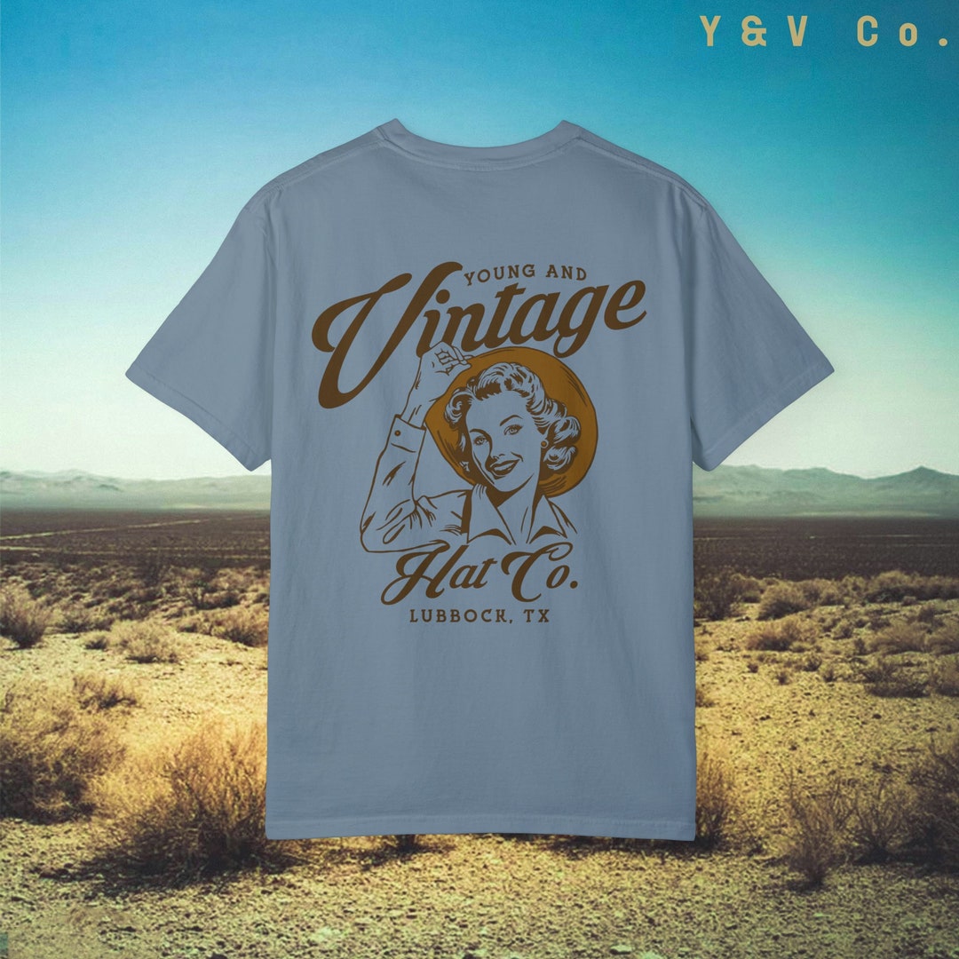 Vintage Hat Co Tee - Cowgirl Tshirt - Lubbock TX - Western Tee - Cowboy ...