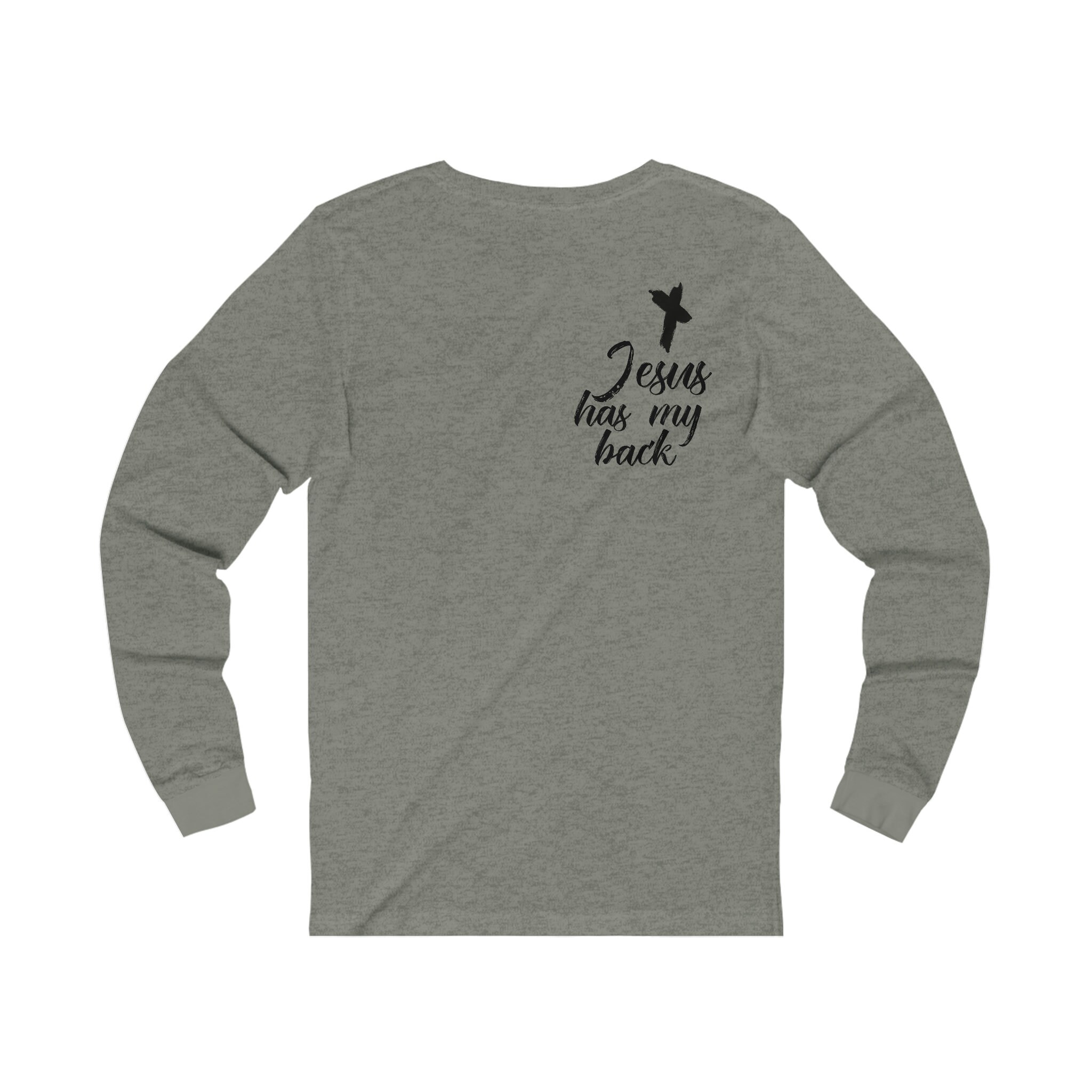 Jesus Has My Back Cross Heart Christian Religious Unisex Jersey Long ...