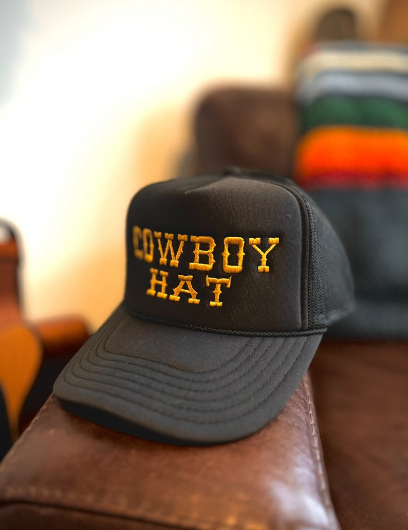 Cowboy Hat Gold Trucker Hat Cowgirl Hat Western Country Retro Vintage ...