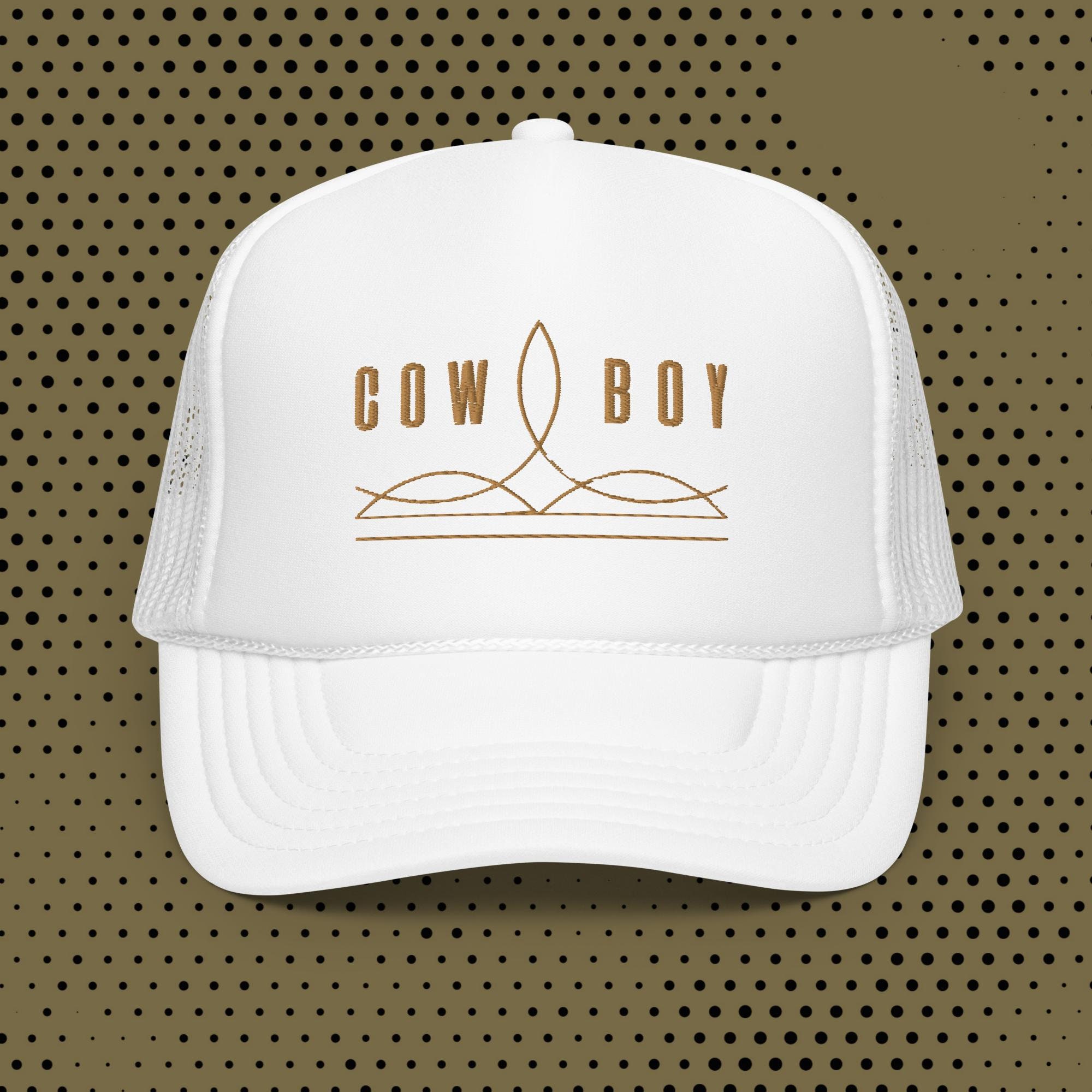 Cowboy Gold Stitch Hat Cowboy Hat Gold Trucker Hat Cowgirl Hat Western ...