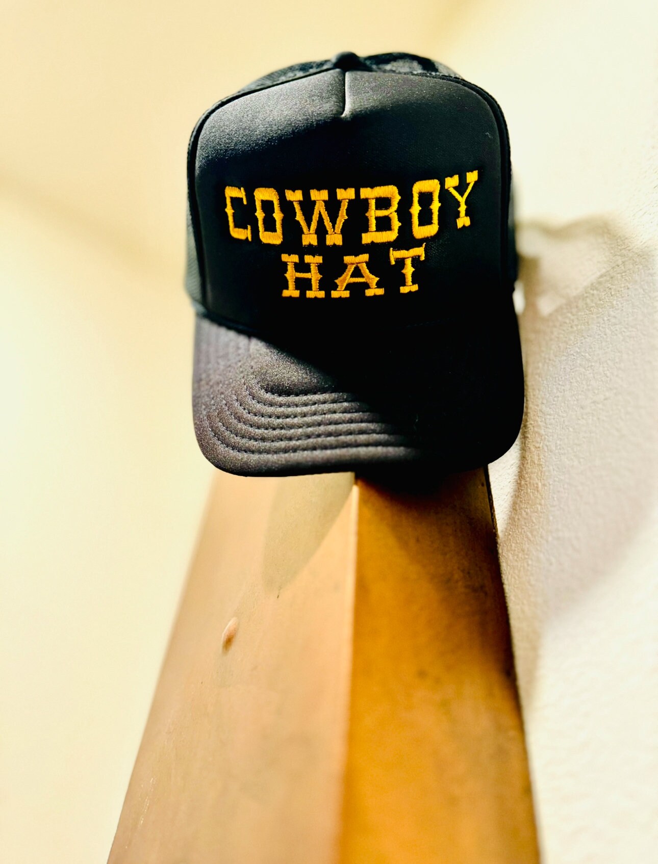 Cowboy Hat Gold Trucker Hat Cowgirl Hat Western Country Retro Vintage ...