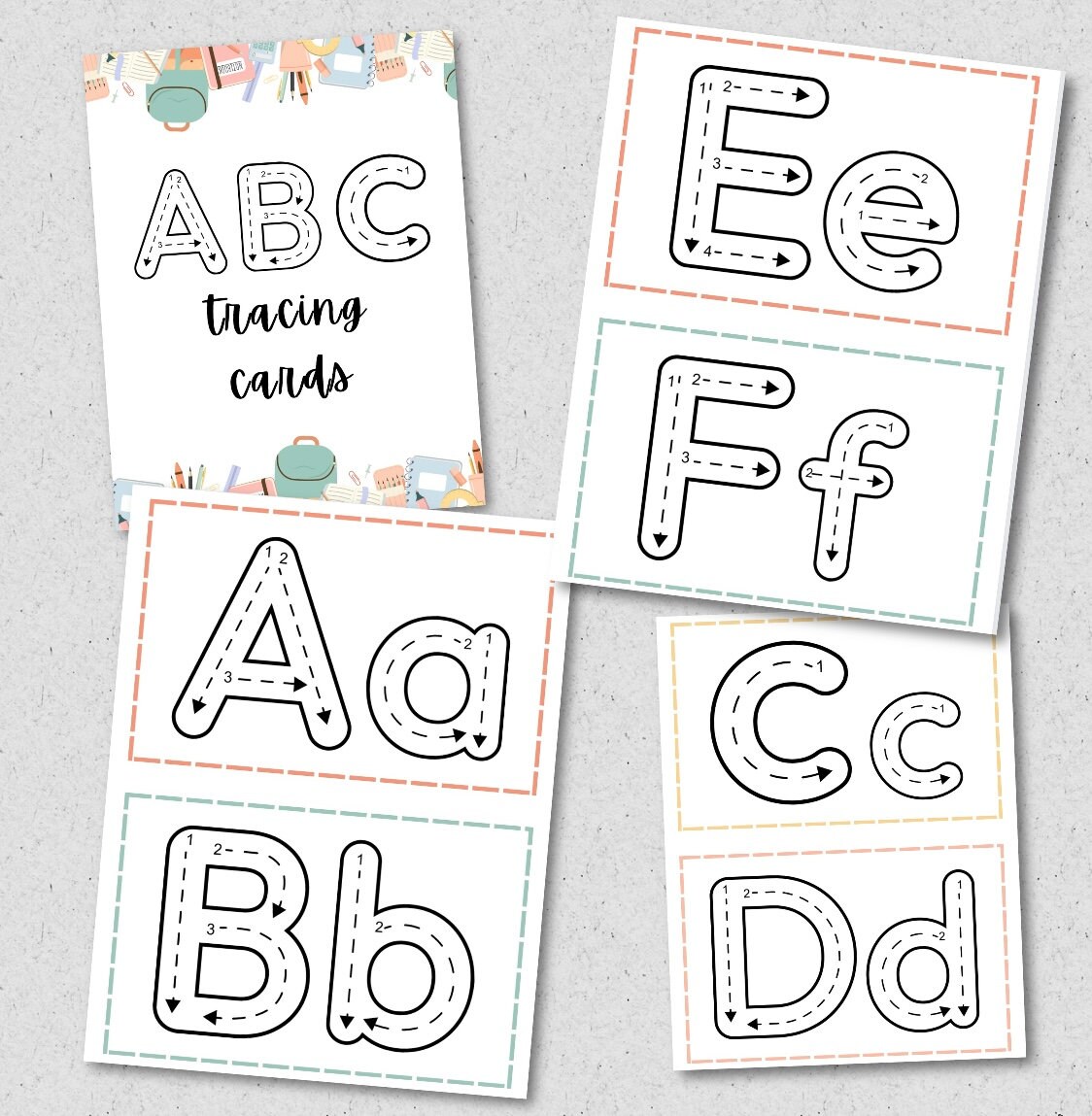 ABC Tracing Cards - Etsy