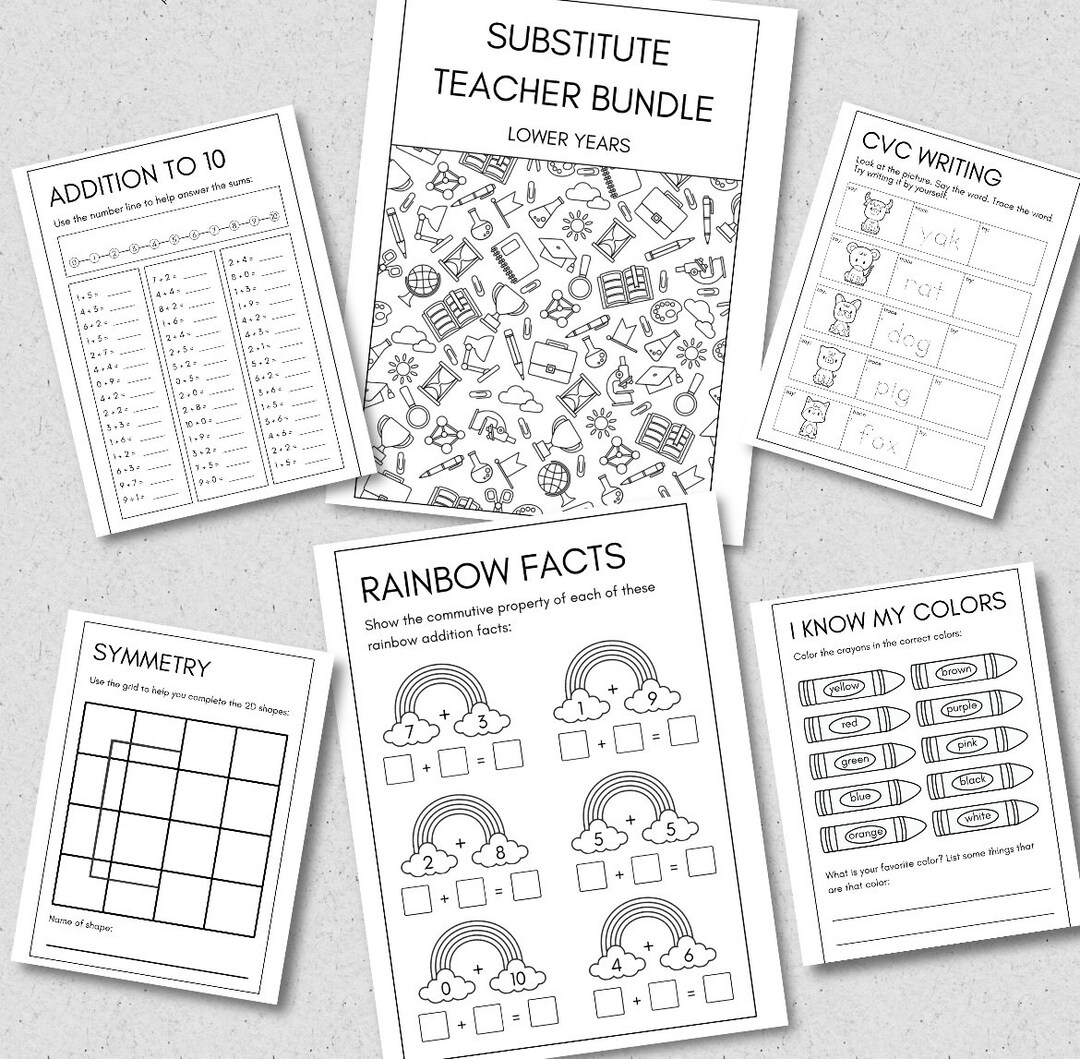Grade 1 Substitute Teacher Bundle - Etsy