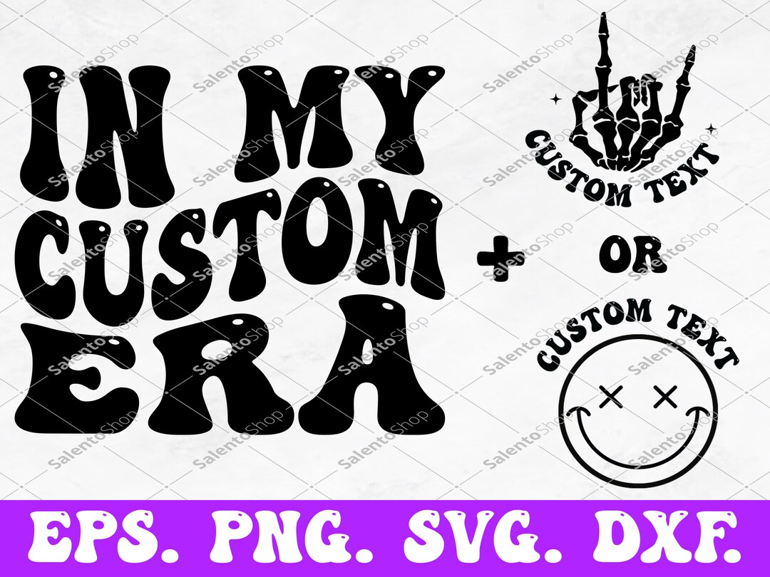 Personalized in My Custom Era Svg & Png, Custom Wavy Stacked PNG, in My ...