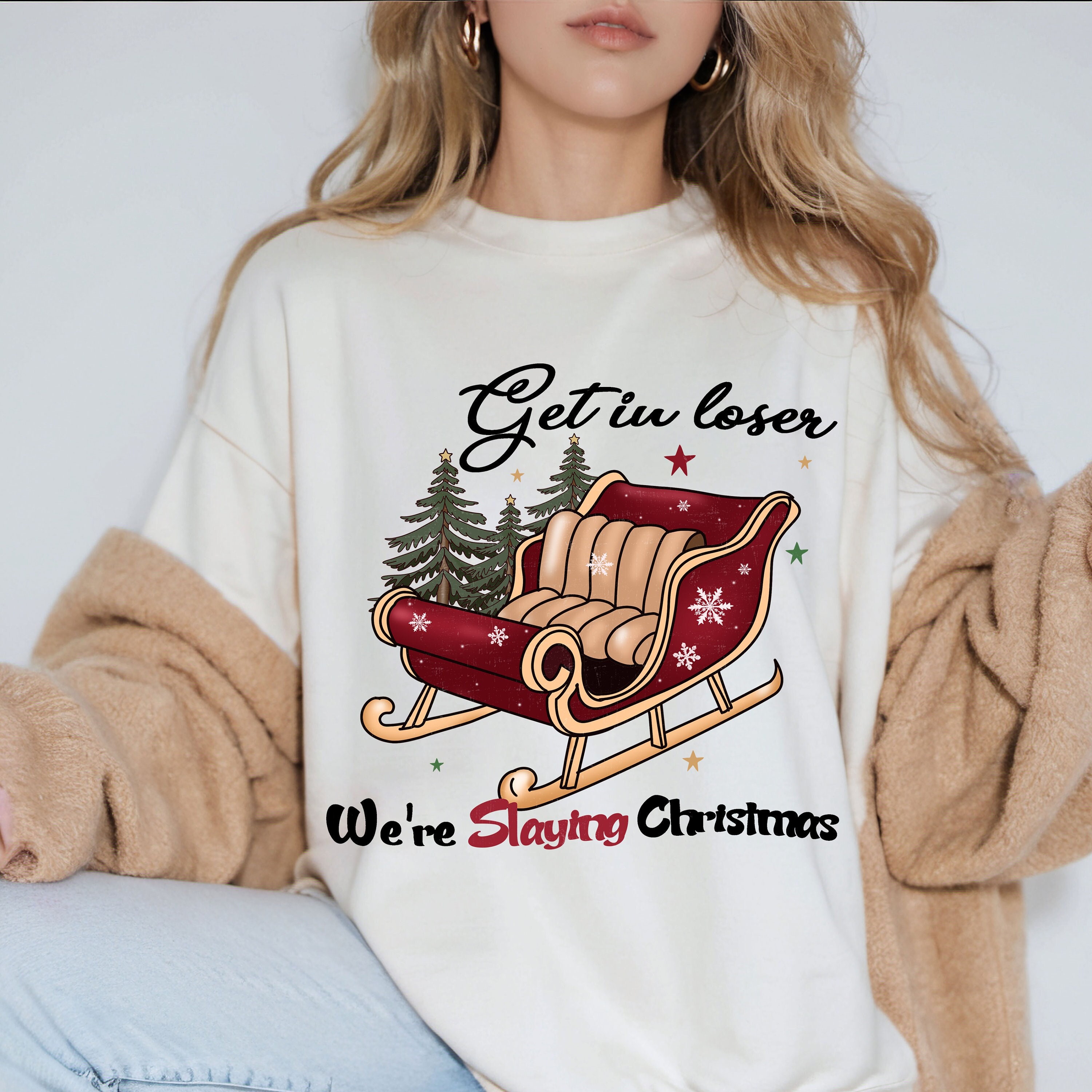 We're Slaying Christmas PNG File, Christmas Png, Christmas Shirt Png ...