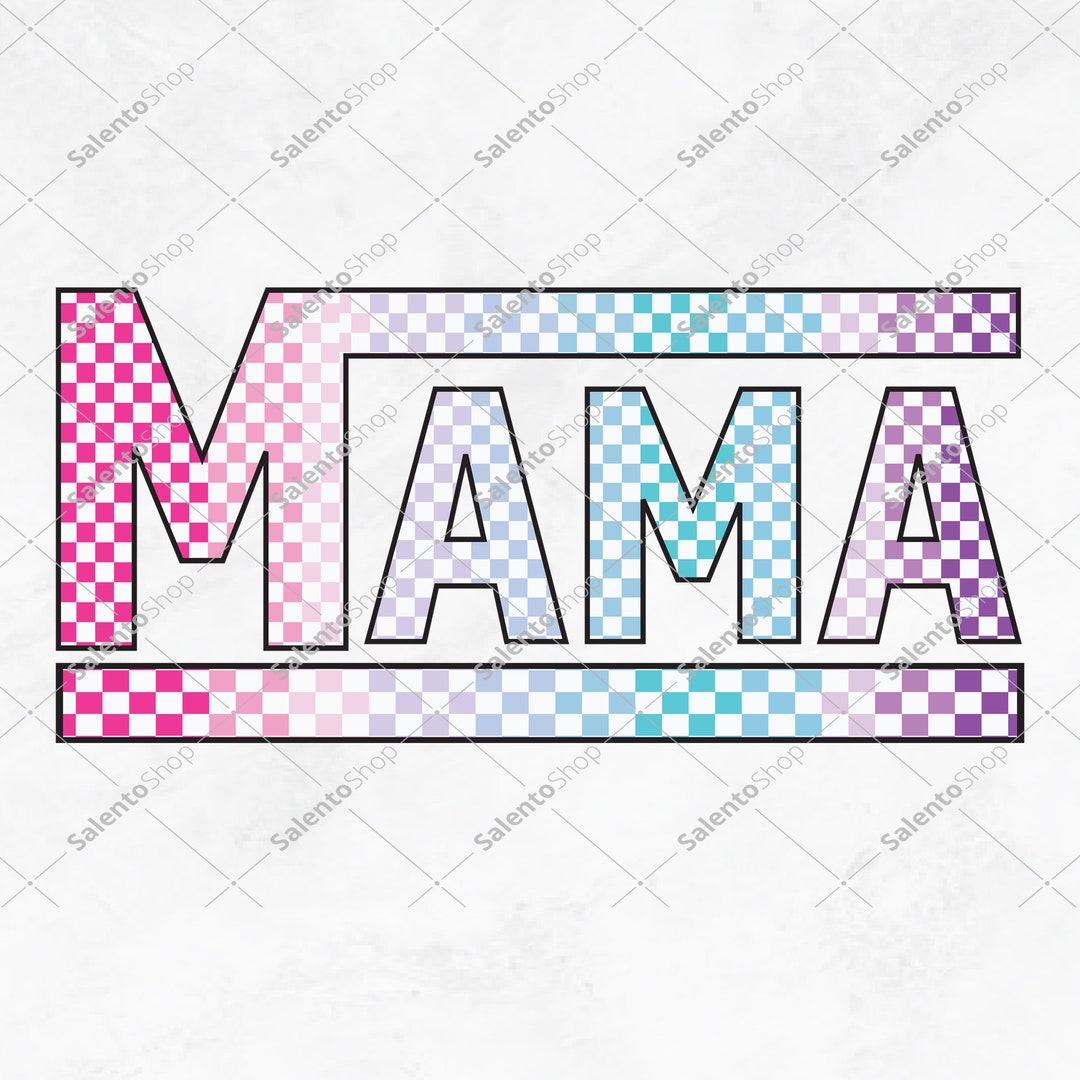 Retro Checkered Mama Svg & Png, Mama Svg, Mom Png, Distressed Mama Png ...