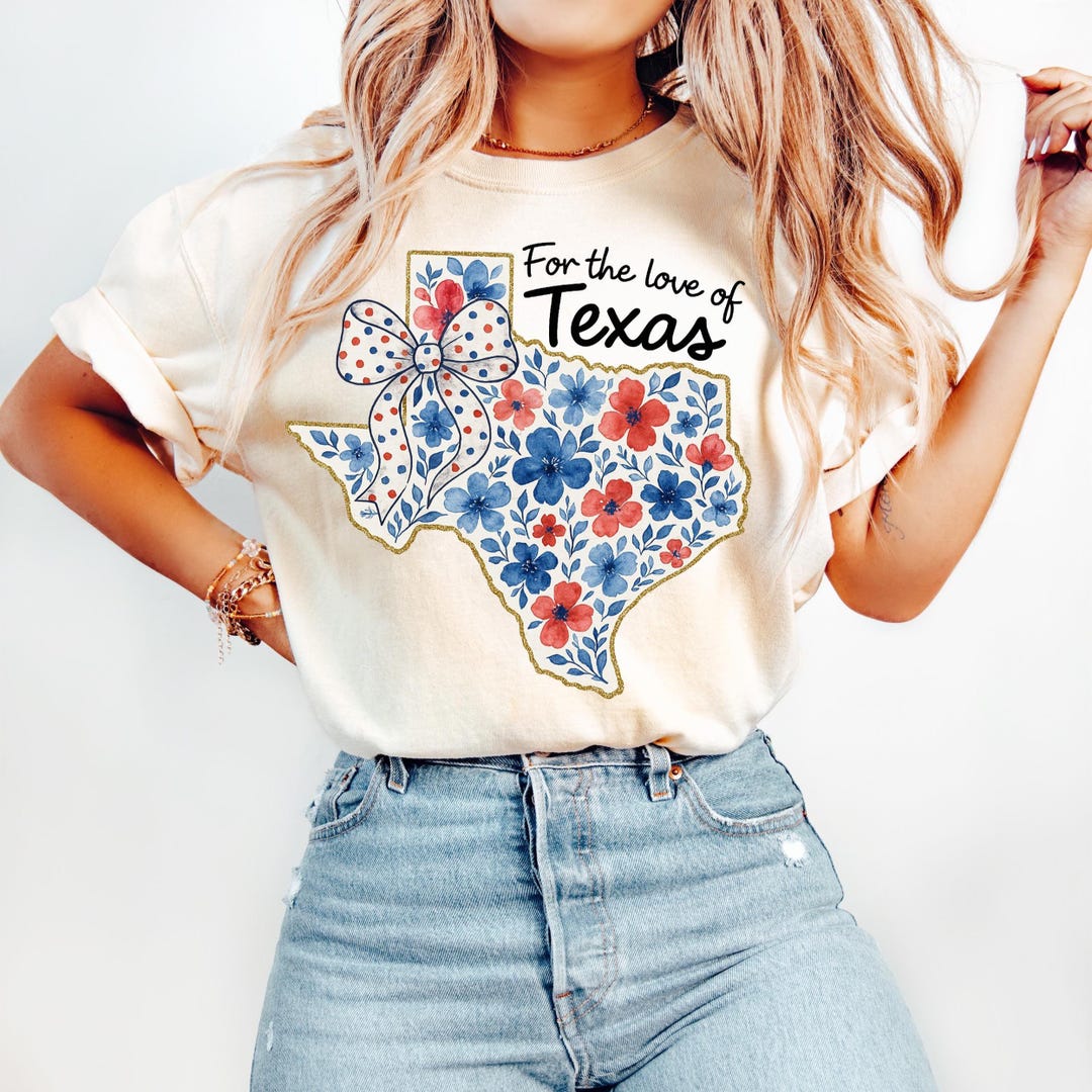 Preppy Texas Coquette Png, Texas State Png, Texas Floral Png, 4th of ...