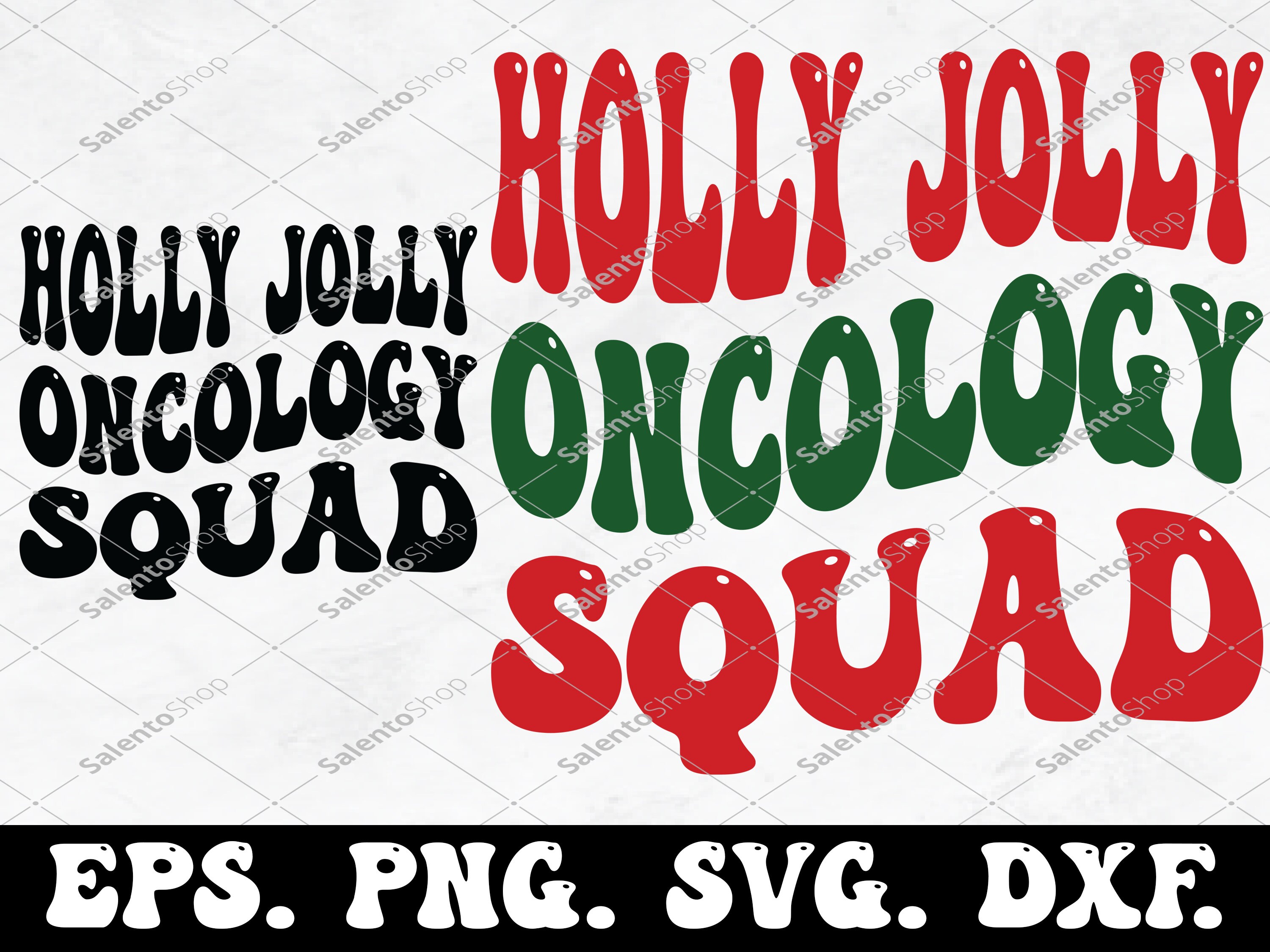 Holly Jolly Oncology Squad SVG & PNG Nurse, Oncology, Christmas, Wavy ...