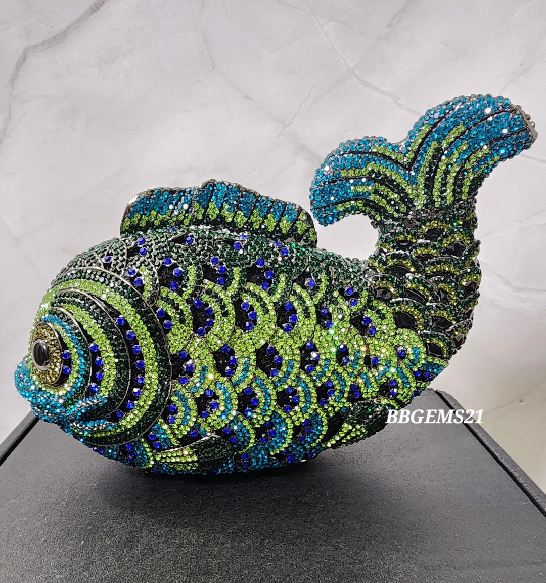 Fishtastic Sparking Clutch/ Fish Clutch/evening Clutch/statement Bag ...