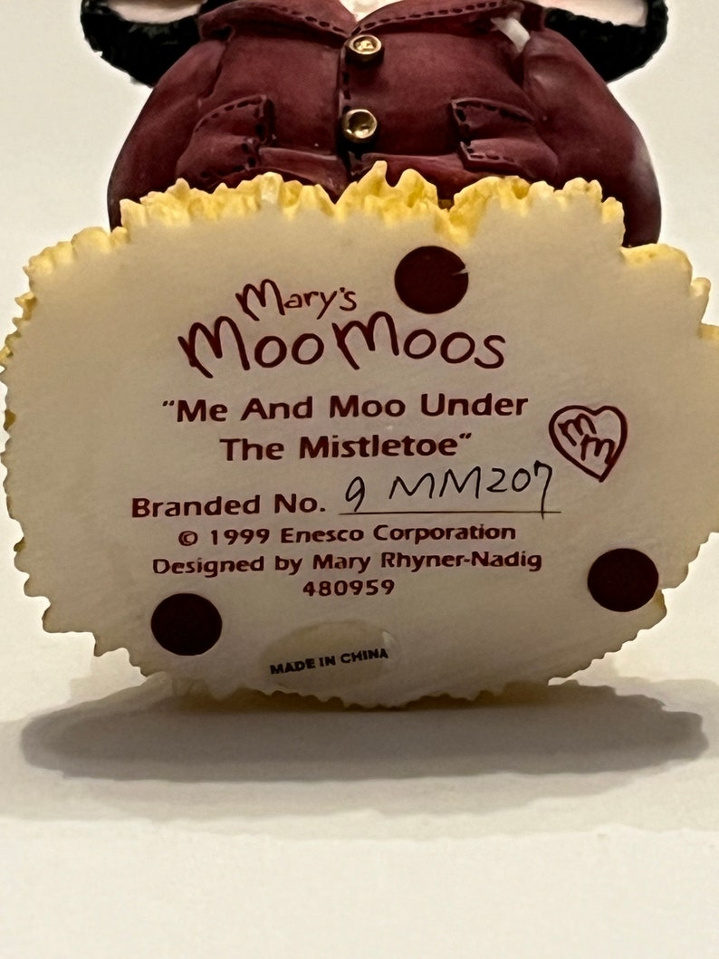 Mary's Moo Moos Me and Moo Under the Mistletoe Figurine 480959 - Etsy