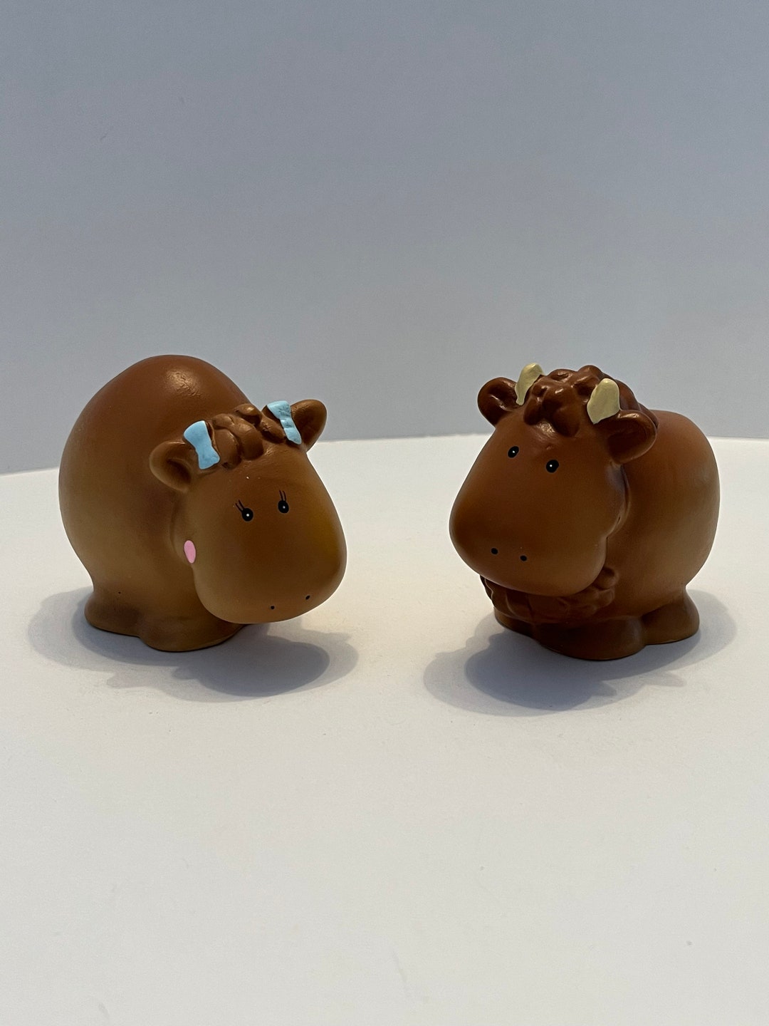 Enesco Rare Mr. and Mrs. Buffalo - Noah's Ark Figurines - Etsy