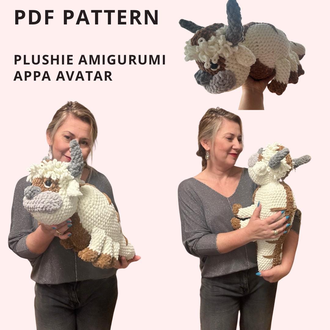 Crochet Pdf Pattern Plushie Appa Avatar AMIGURUMI Crochet Toy Crochet ...
