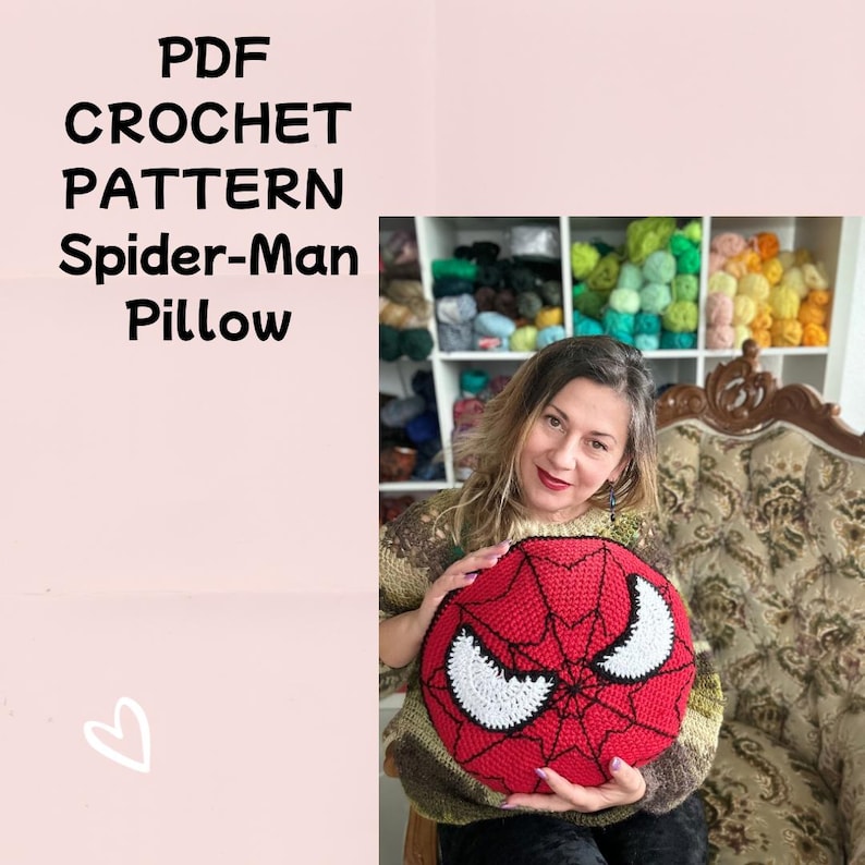 Spider-man Crochet Pillow Crochet Pattern for Kids Room Decor or ...