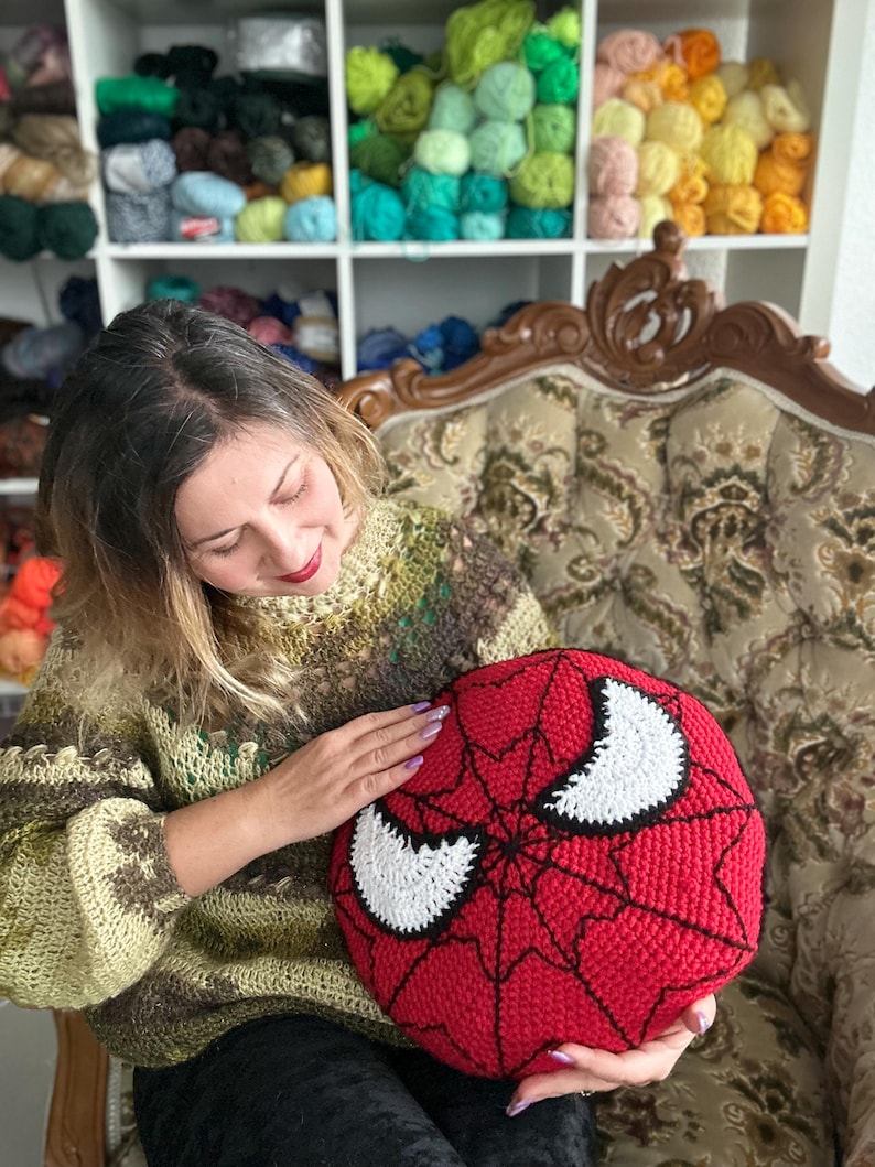 Spider-man Crochet Pillow Crochet Pattern for Kids Room Decor or ...