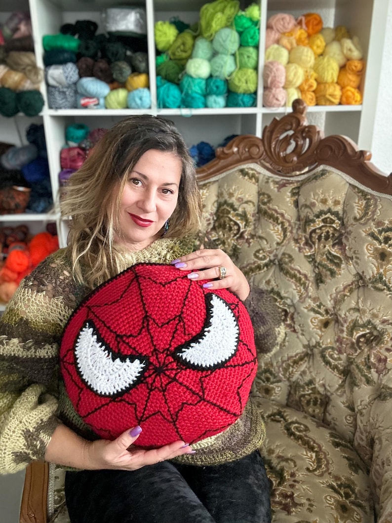 Spider-man Crochet Pillow Crochet Pattern for Kids Room Decor or ...