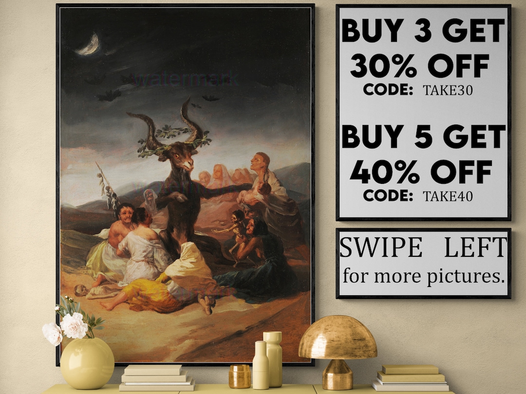 Francisco De Goya: Witches Sabbath, Goya Print, Occultism, Gothic Art ...