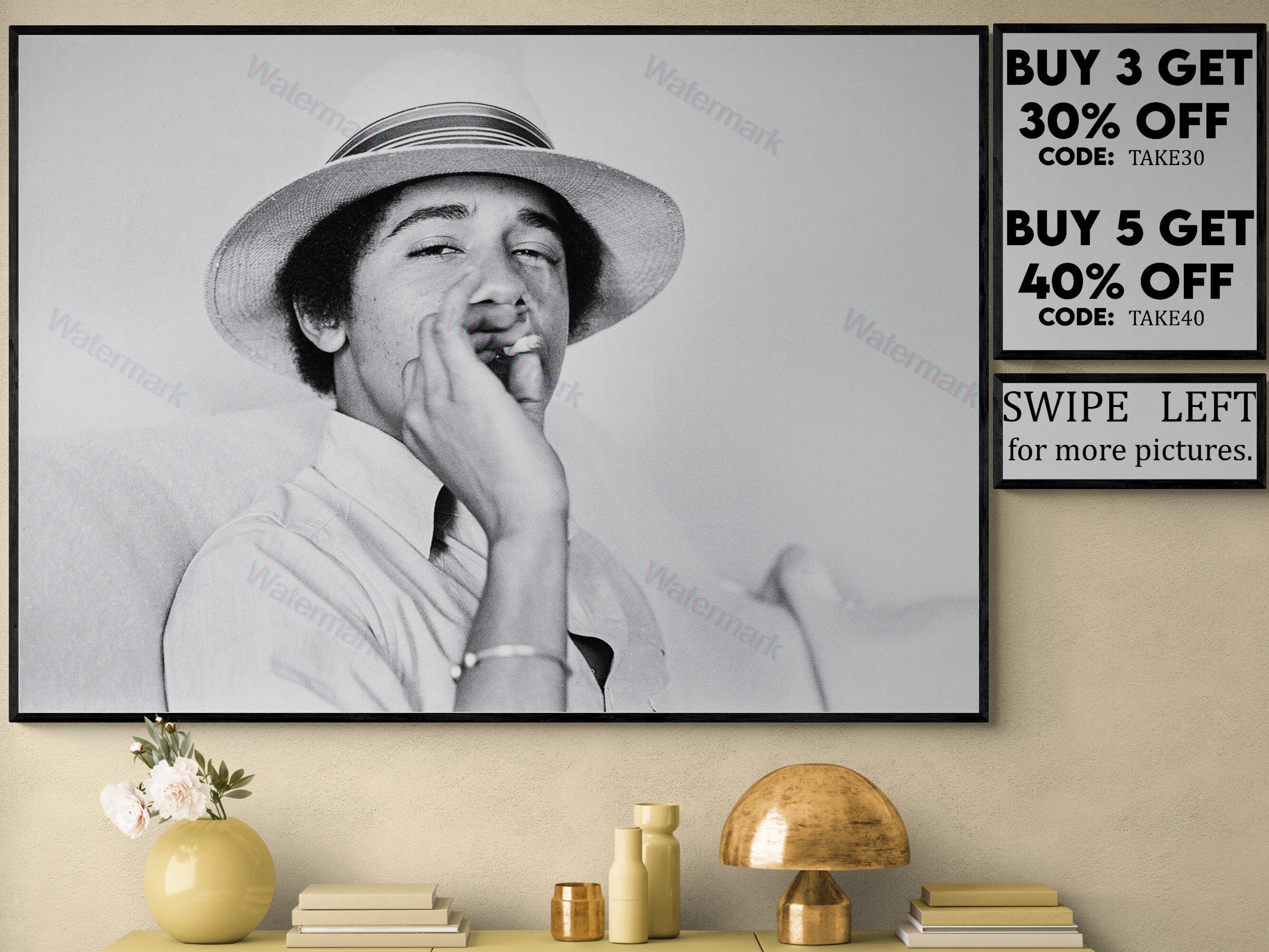 Obama Smoking Weed Poster