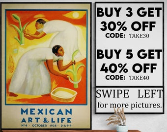 Mexico Art and Life Poster: Collage Mexican Magazine Print - Etsy