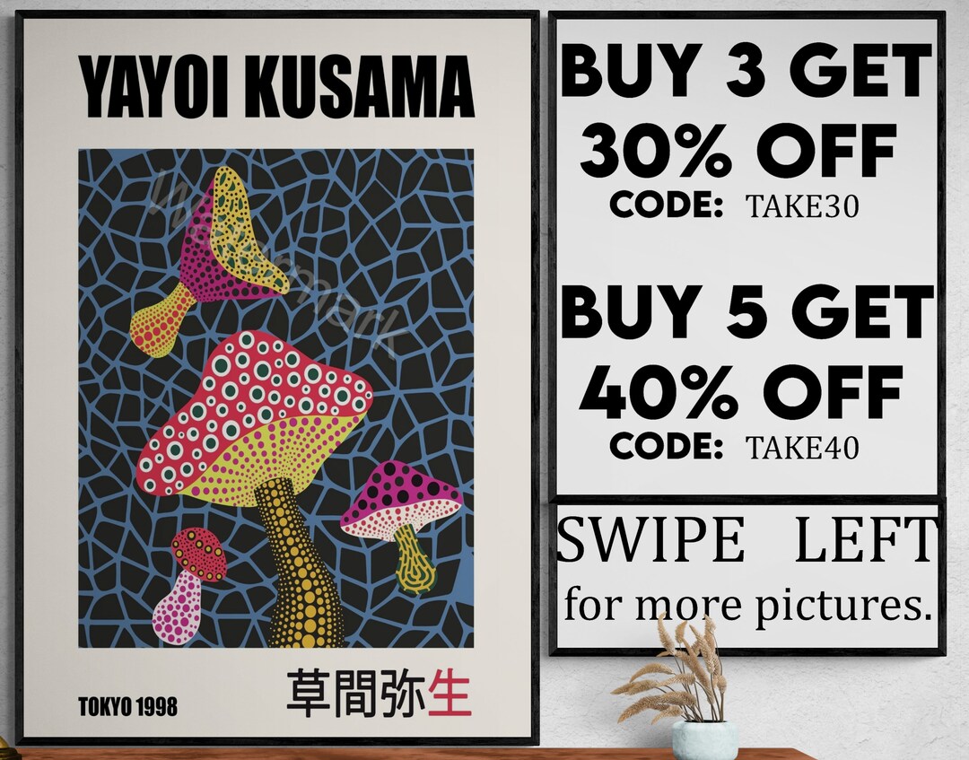 Yayoi Kusama Mushrooms Tokyo 1998 Quality Art Print YK002 - Etsy