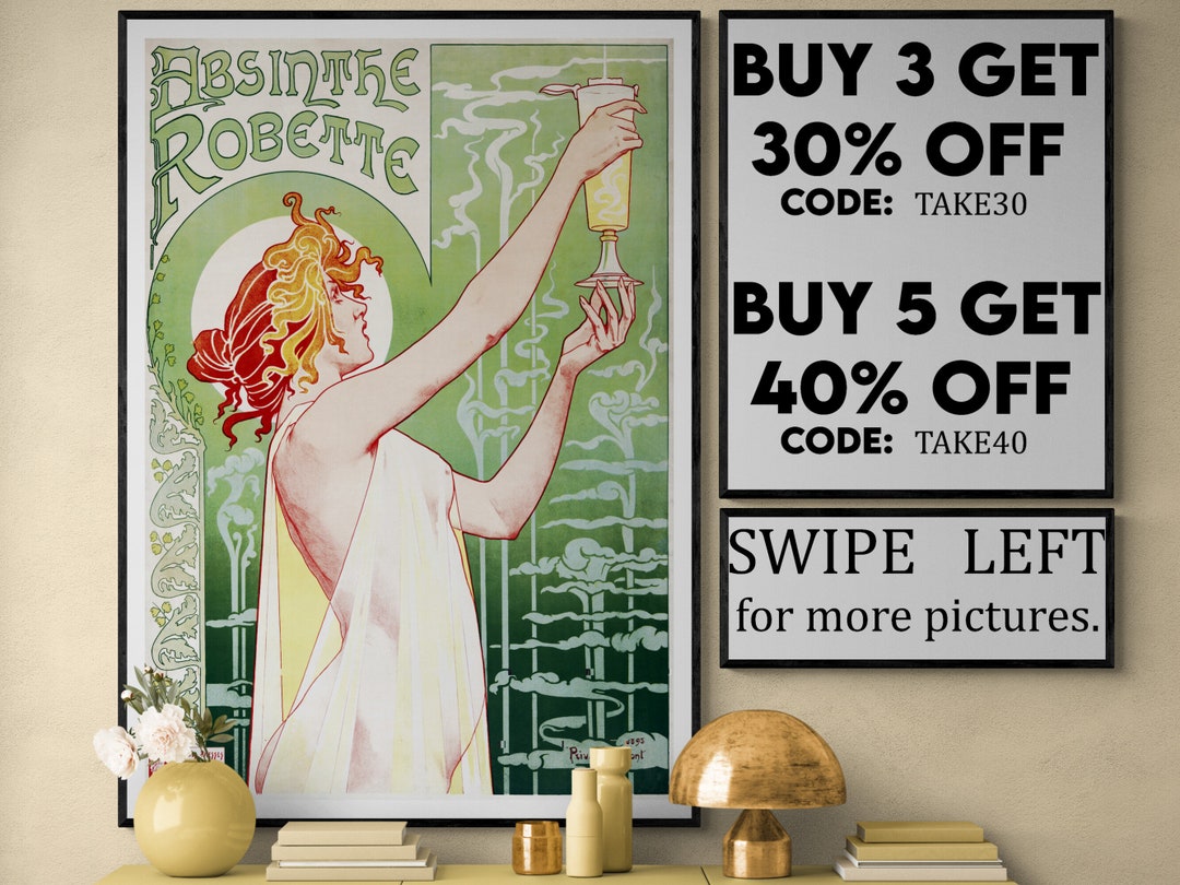 Vintage 1896 Absinthe Robette Liqueur Poster Print VP233 - Etsy