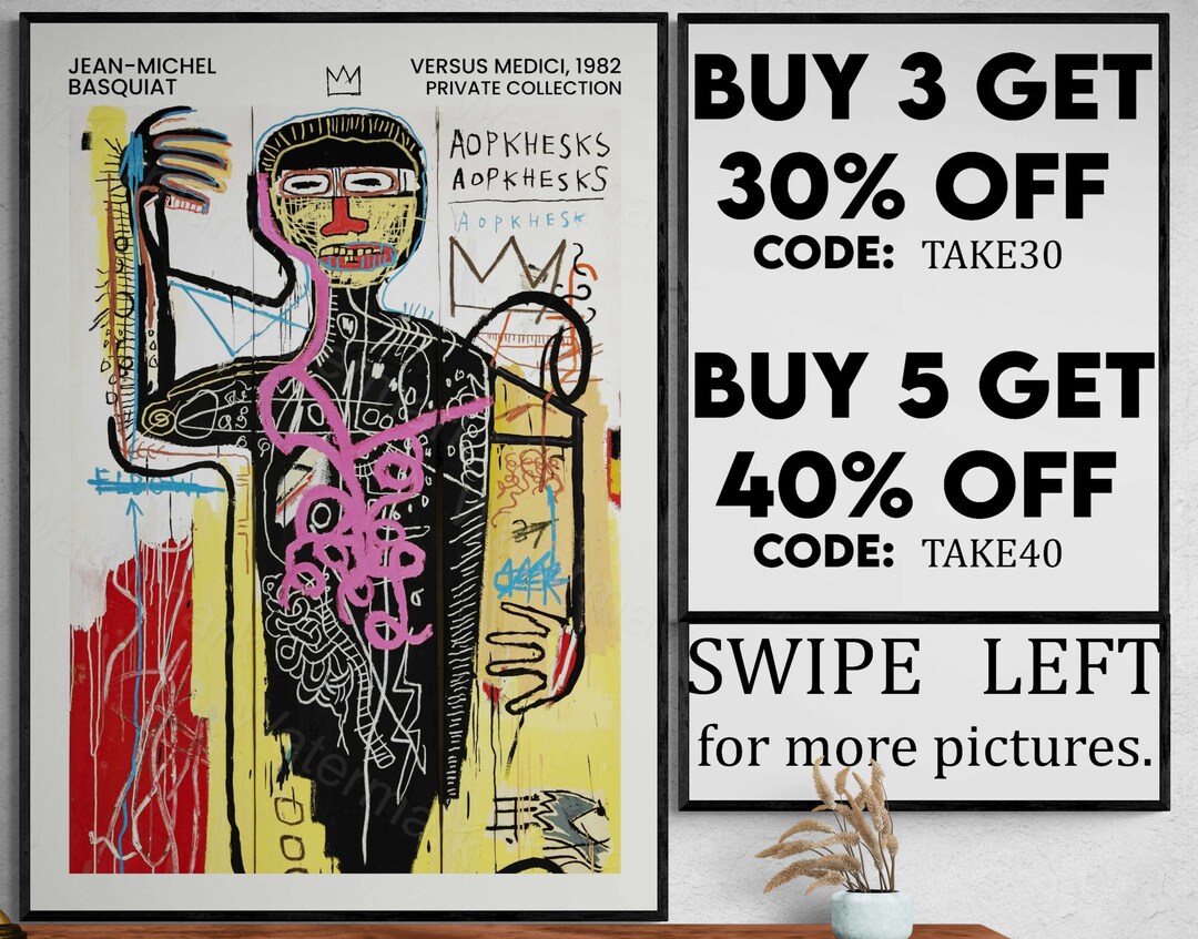 Jean Michel Basquiat Versus Medici 1982 Quality Art Print BAS002 - Etsy