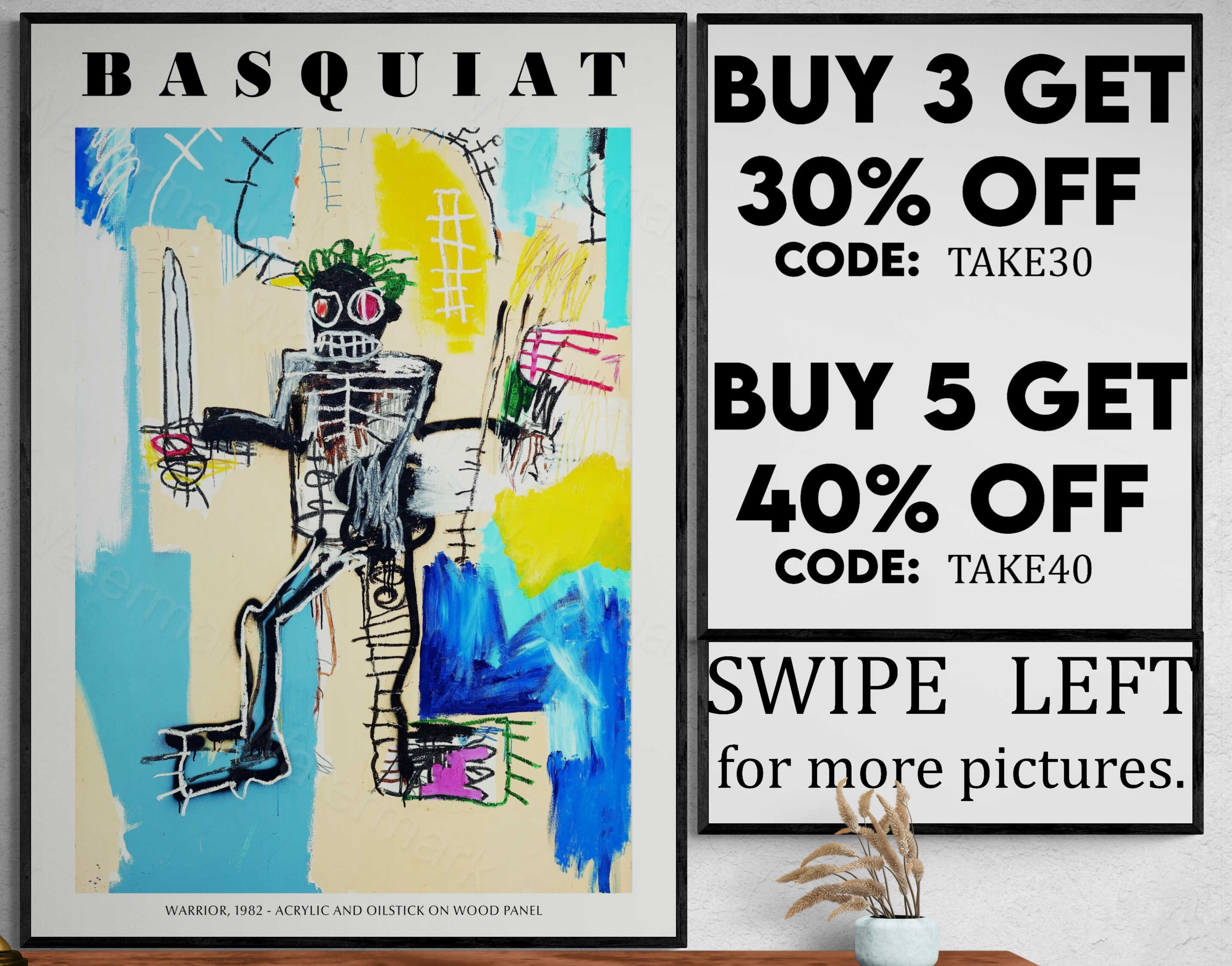 Jean Michel Basquiat Warrior 1982 Quality Art Print - Etsy UK