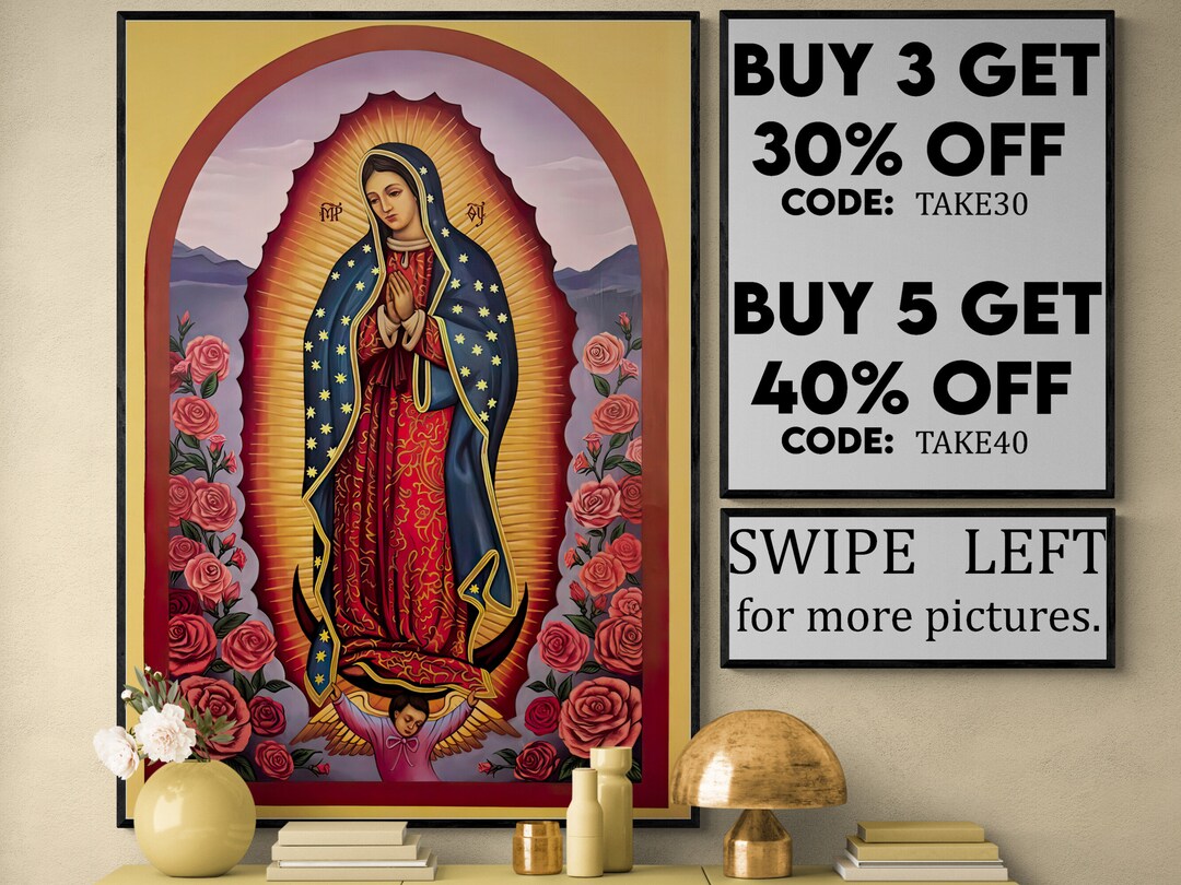 Miraculous Virgin Mary Print Our Lady Mother of Our Lord Jesus Catholic ...