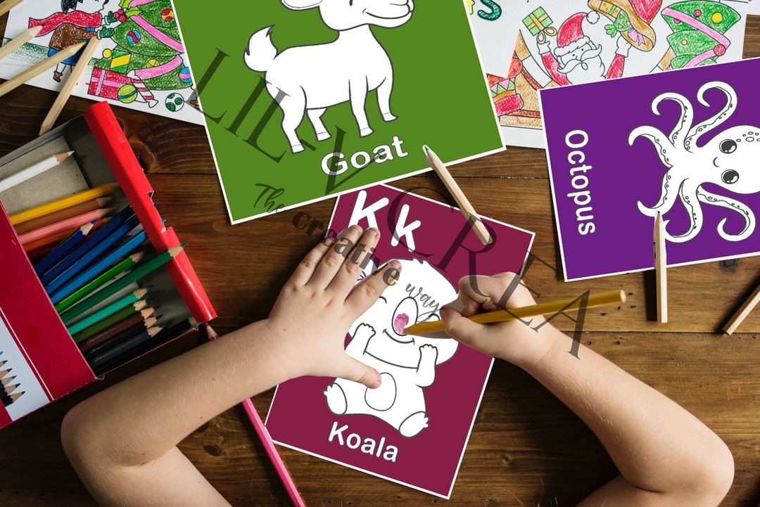 Alphabet Animals for Coloring and Learning | Line Animal Alphabet ...