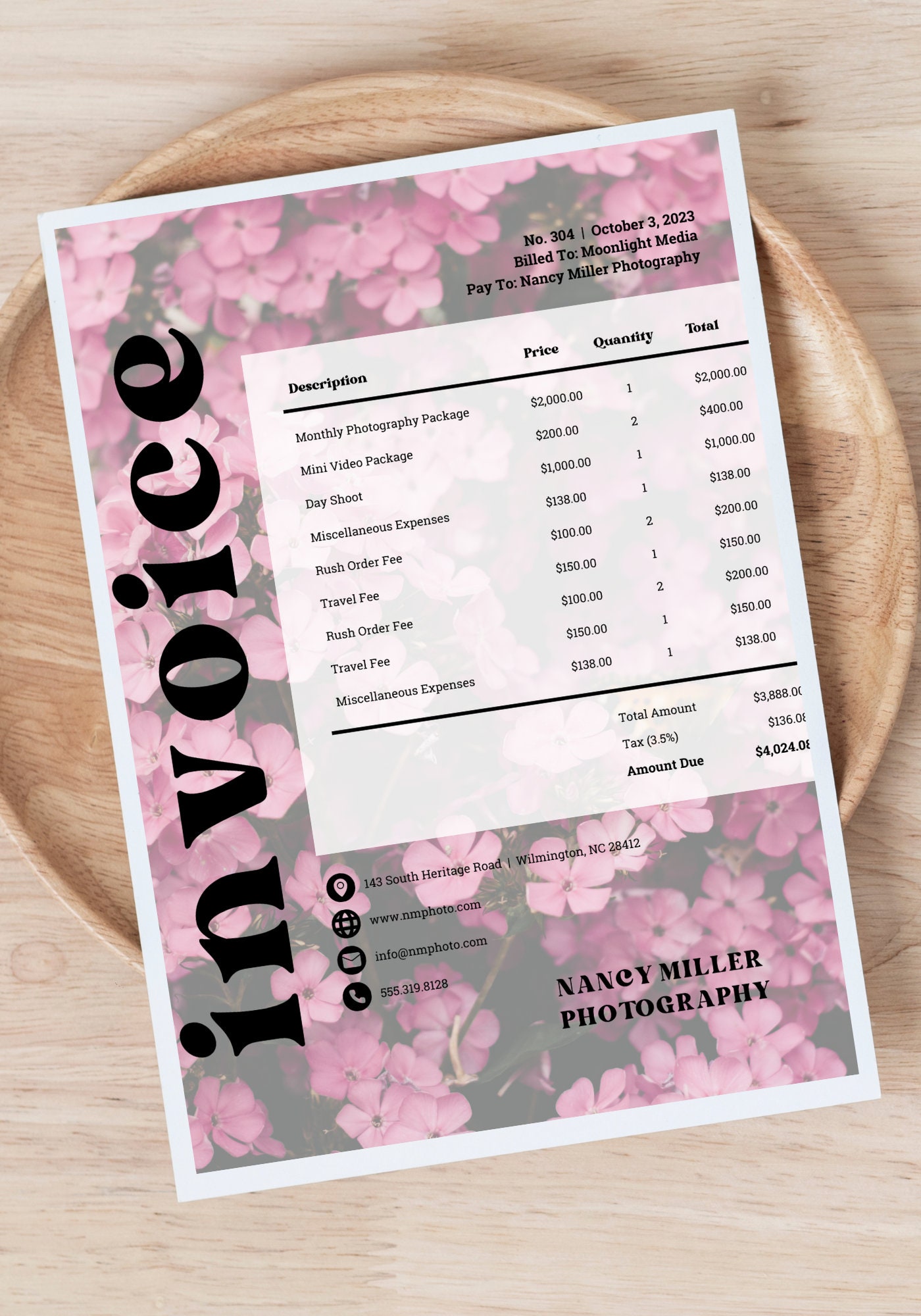 Invoice Template Editable Invoice Invoice Printable - Etsy