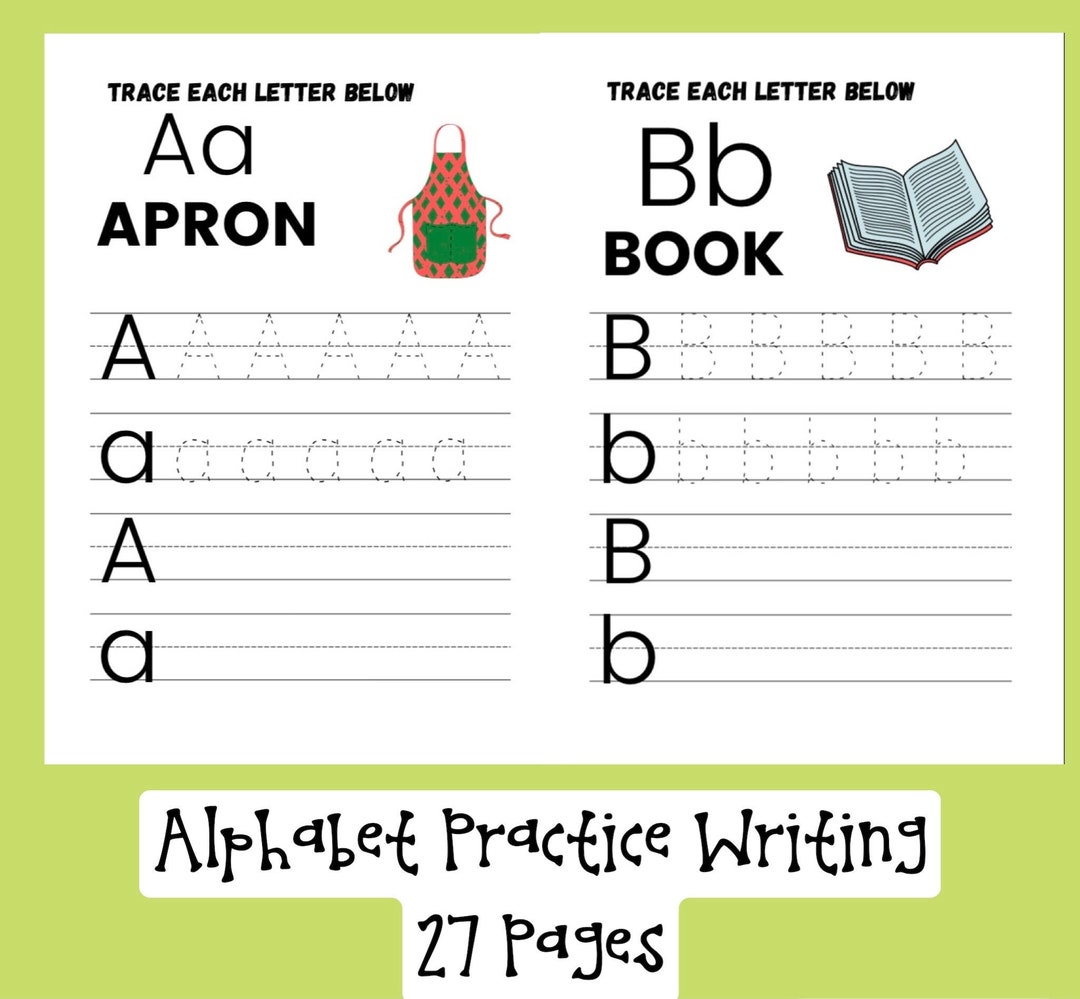 Workbook Coloring Pages Alphabet Practice A-Z Tracing and Spelling - Etsy