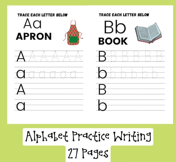 Workbook Coloring Pages Alphabet Practice A-Z Tracing and - Etsy