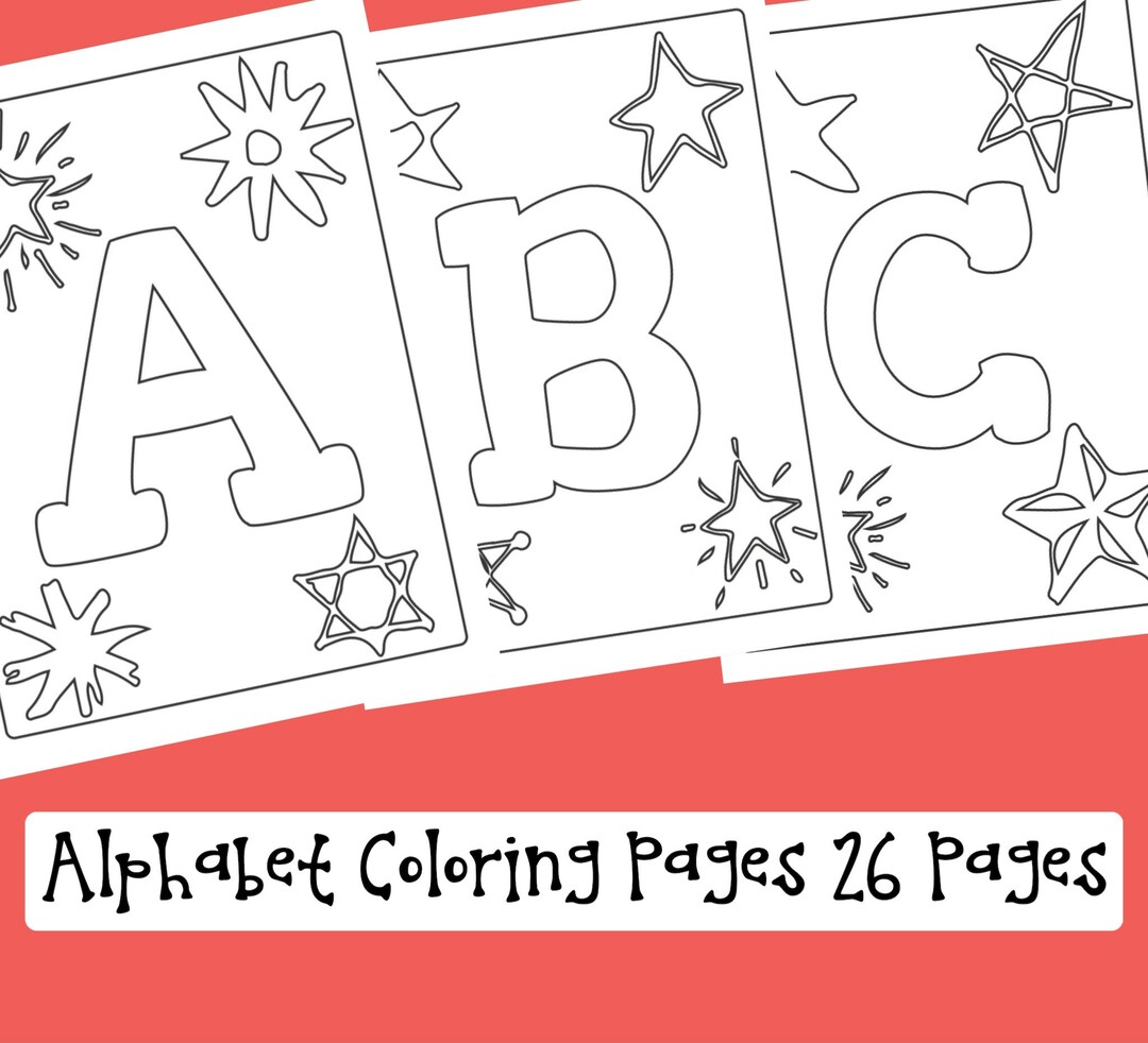 Alphabet Coloring Pages 26 Pages Stars and Letters Coloring and Tracing ...