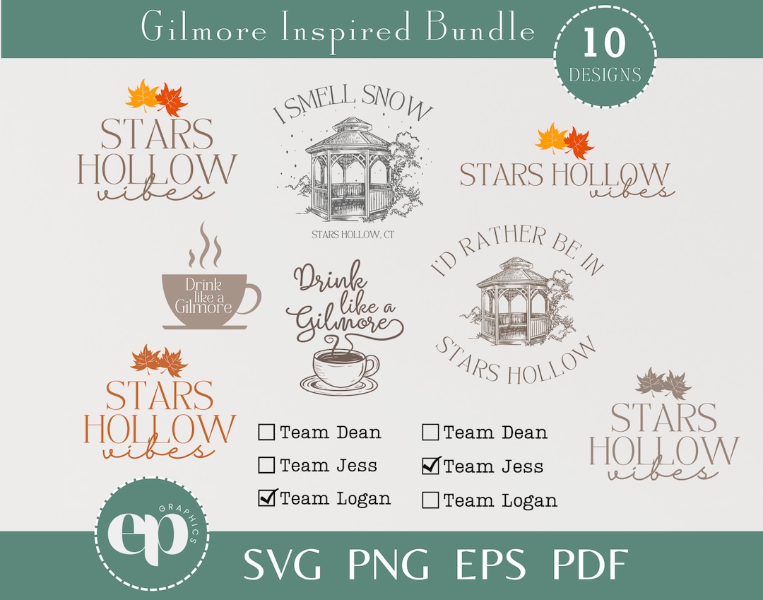 Gilmore Girls SVG Bundle Stars Hollow SVG Bundle Gilmore Girls PNG ...