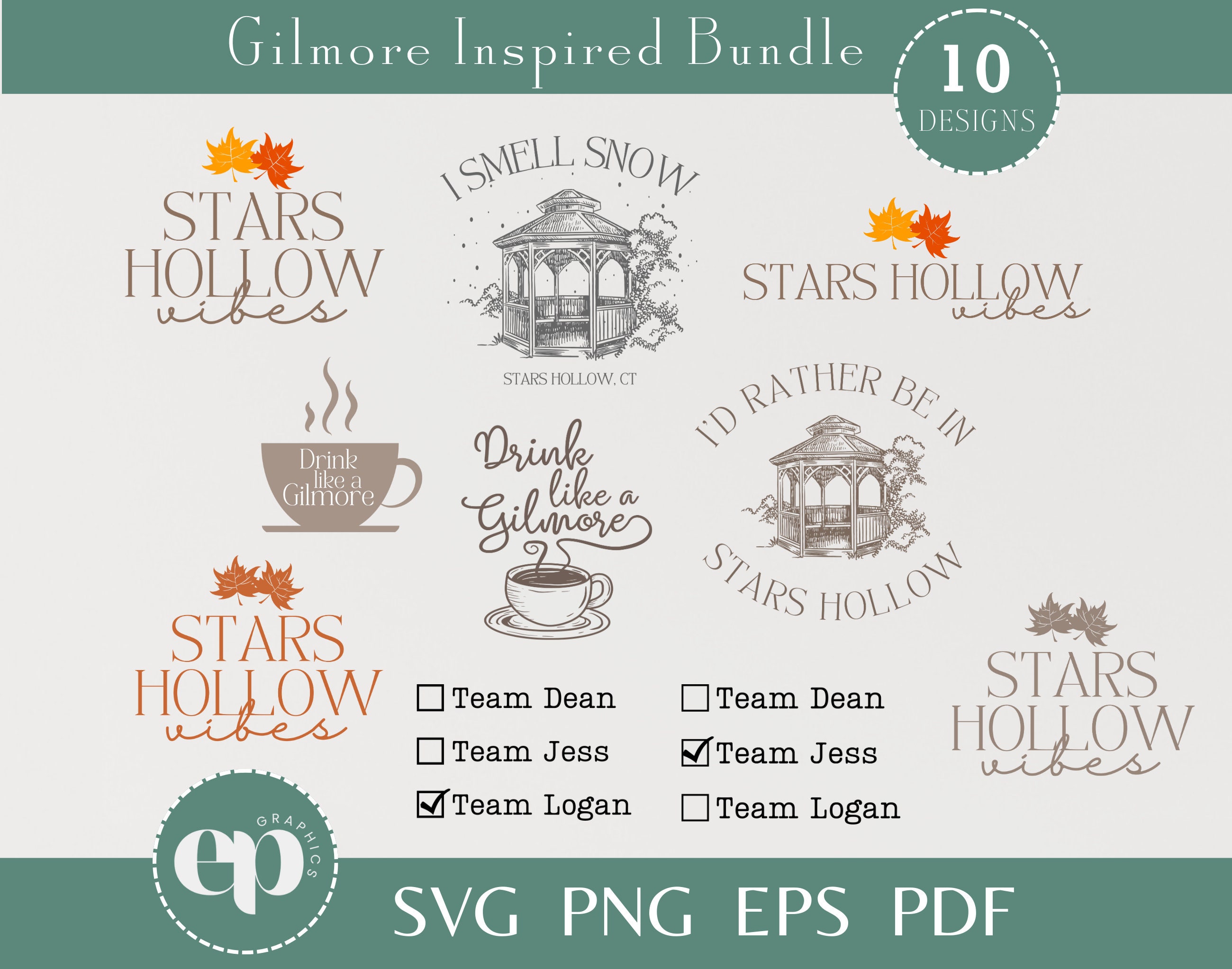 Paquete SVG de Gilmore Girls / Paquete SVG Stars Hollow / - Etsy México