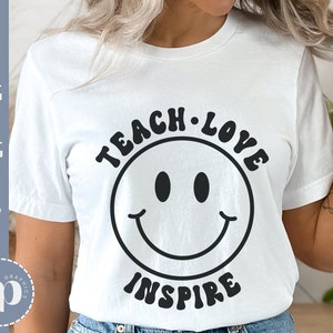 Smiley Face SVG Bundle for Teachers | Teacher SVG Bundle | Teacher Png ...