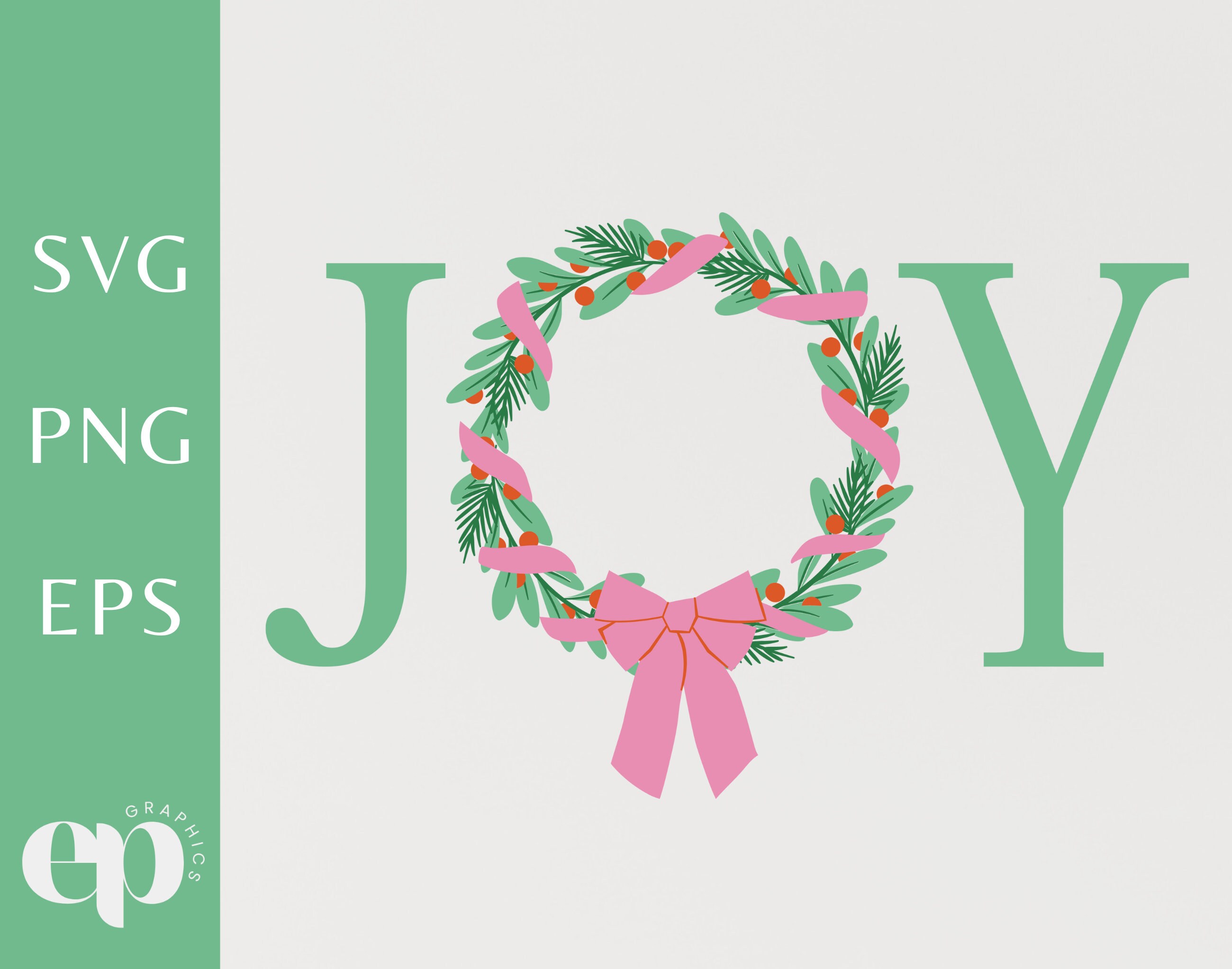 Joy SVG Christmas SVG Joy Wreath SVG Svg Files for - Etsy