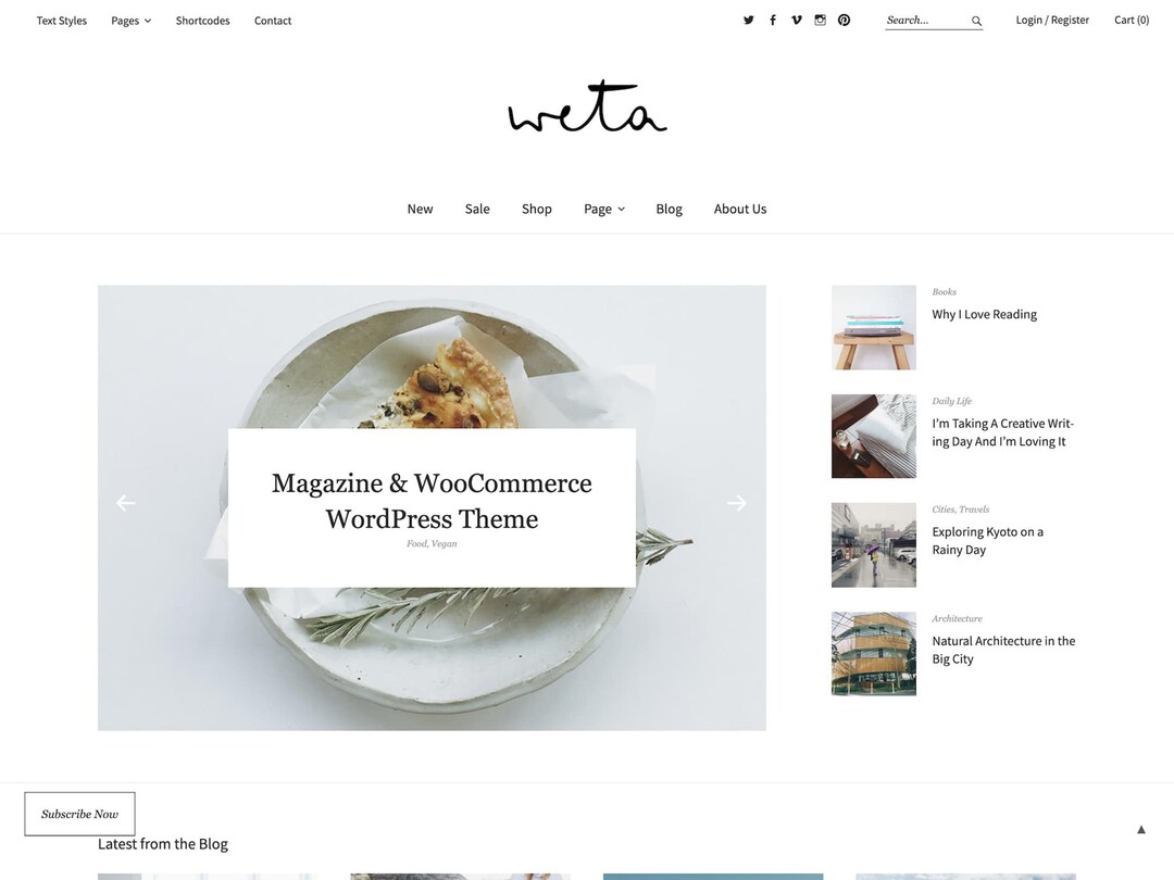 Weta Clean and Minimal Design Wordpres Website Theme - Magazine & Blog ...