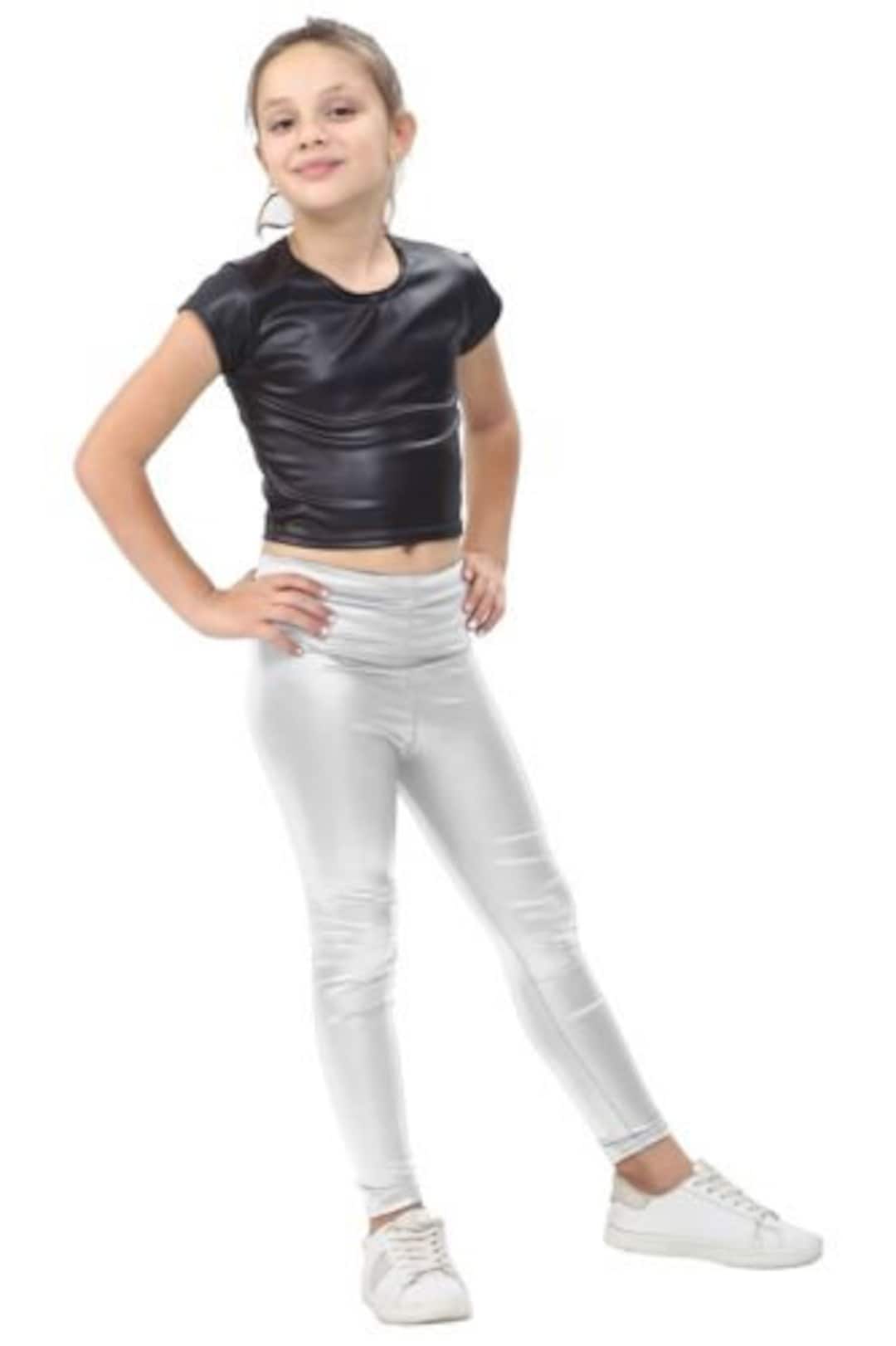 Girls Shiny Disco Wet Look Metallic Foil Shiny Leggings Kids - Etsy