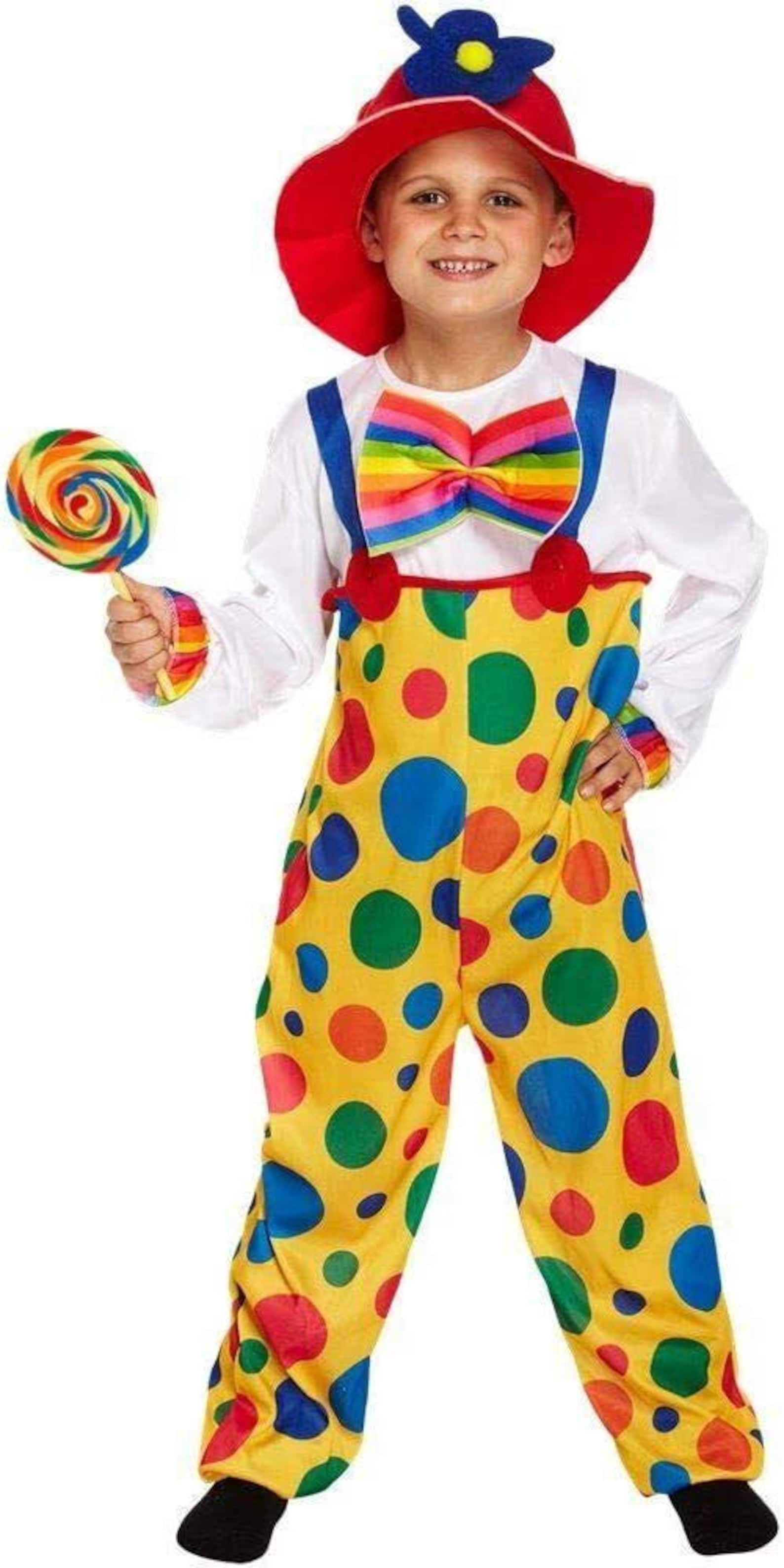 Children Boys Girls Clown Costume Circus Book Week Day Fancy Dress ...