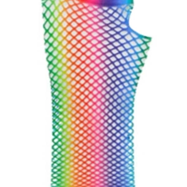 Rainbow Fishnet Dress - Etsy
