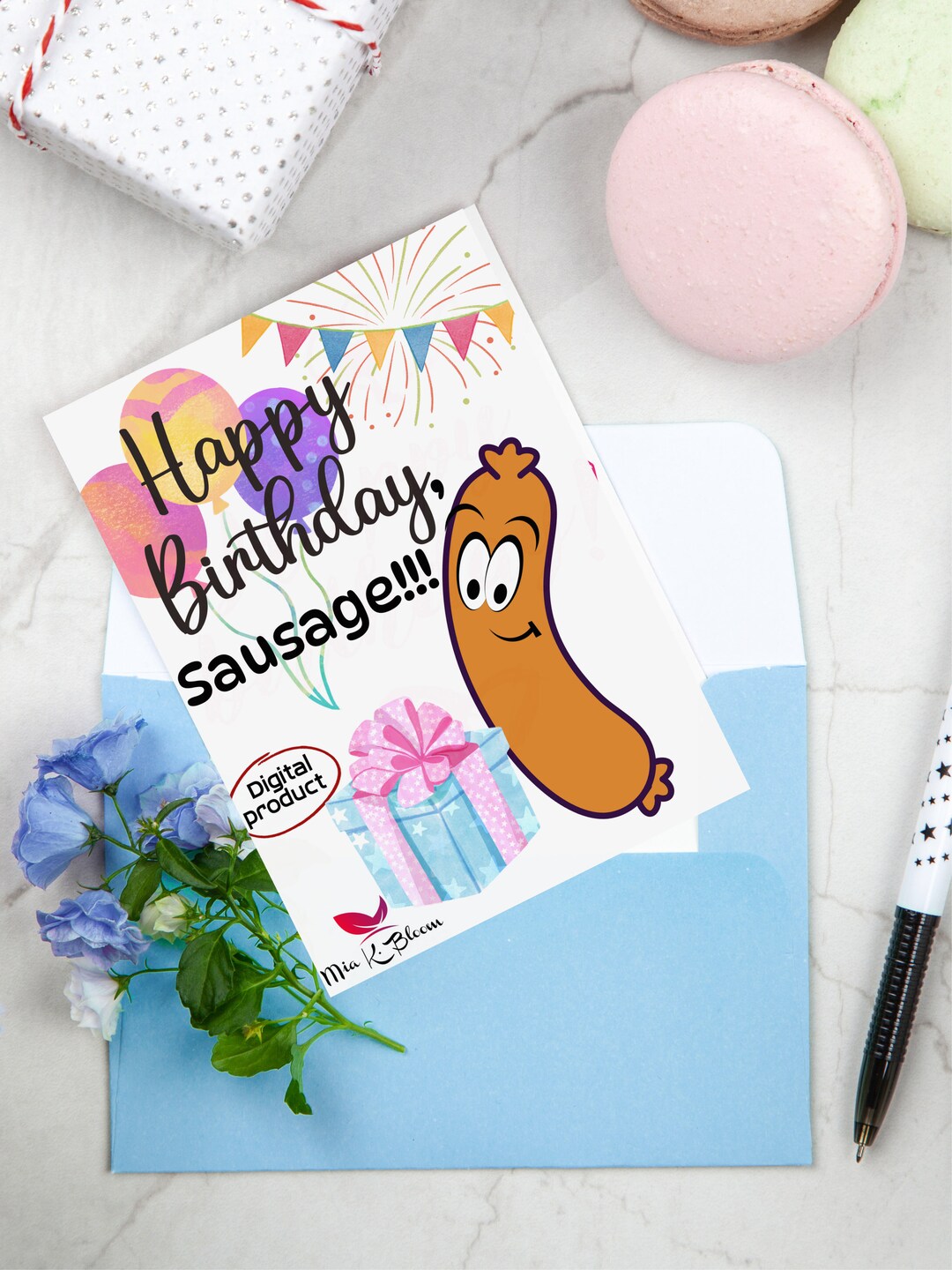 DIGITAL FILE Instant Download Png / Funny Happy Birthday Sausage ...