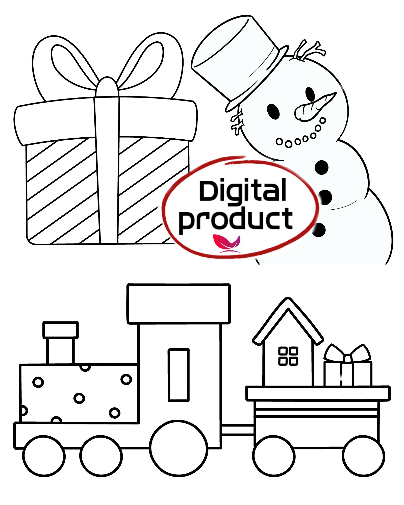 Christmas Kids Colour in Sheets Pages / A4 Easy Digital Print Fun ...