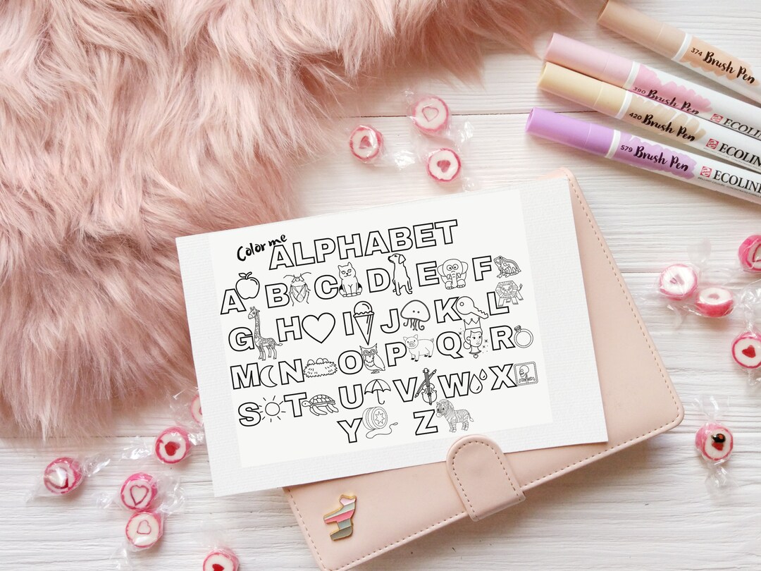 Colour in Alphabet for Kids / Poster A4 / Outlined Letters Images ...