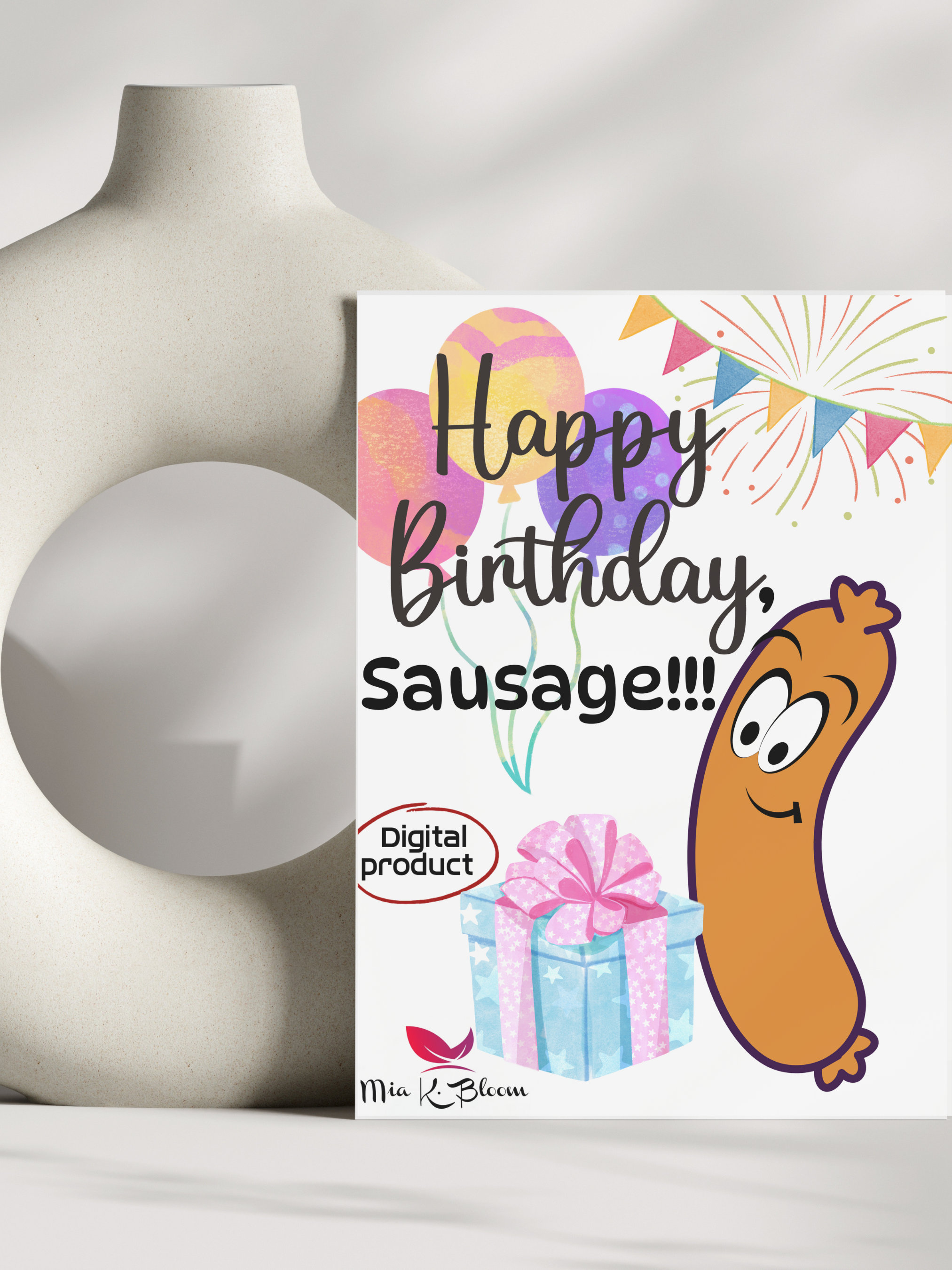 DIGITAL FILE Instant Download Png / Funny Happy Birthday Sausage ...