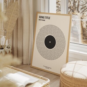 Custom Vinyl Lyrics Print, Personalised Music Poster, Customizable ...