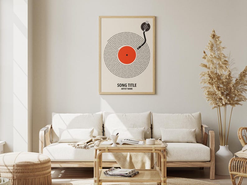 Custom Song Lyrics Print, Personalised Music Poster, Customizable Music ...