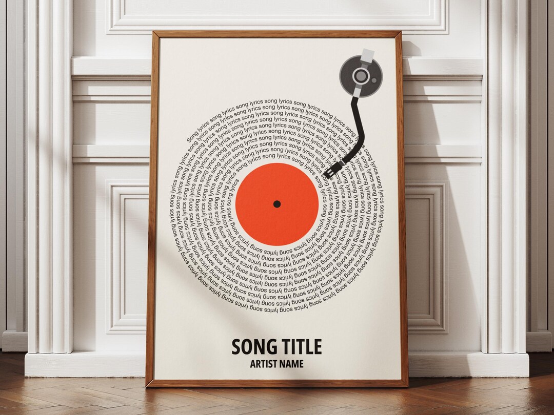 Custom Song Lyrics Print, Personalised Music Poster, Customizable Music ...