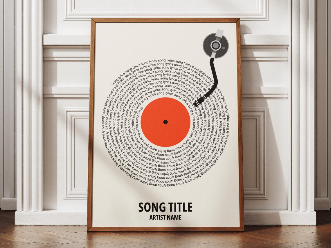 Custom Song Lyrics Print, Personalised Music Poster, Customizable Music ...